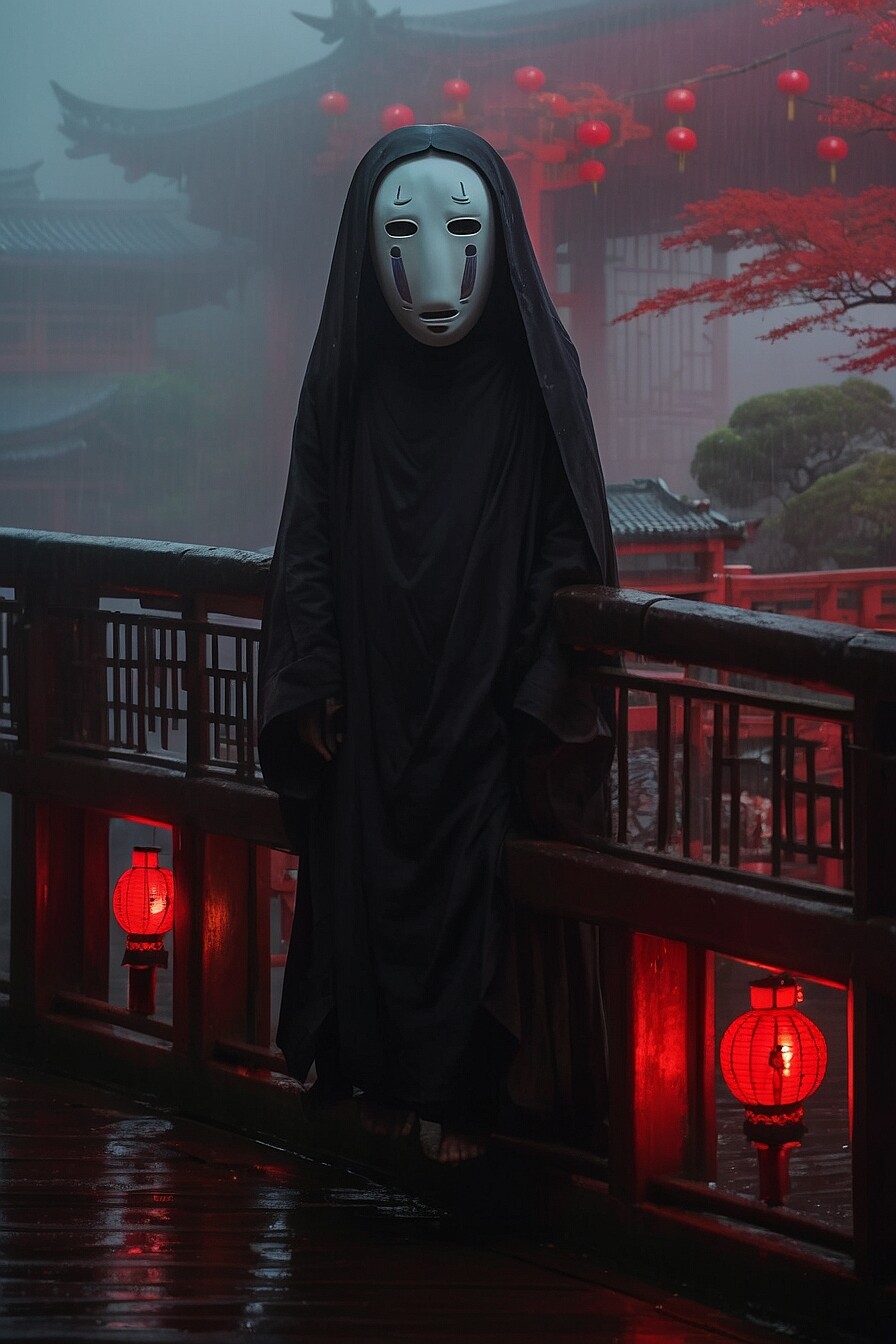 ArtStation - Scary Faceless Ghost on the bridge. Kaonashi