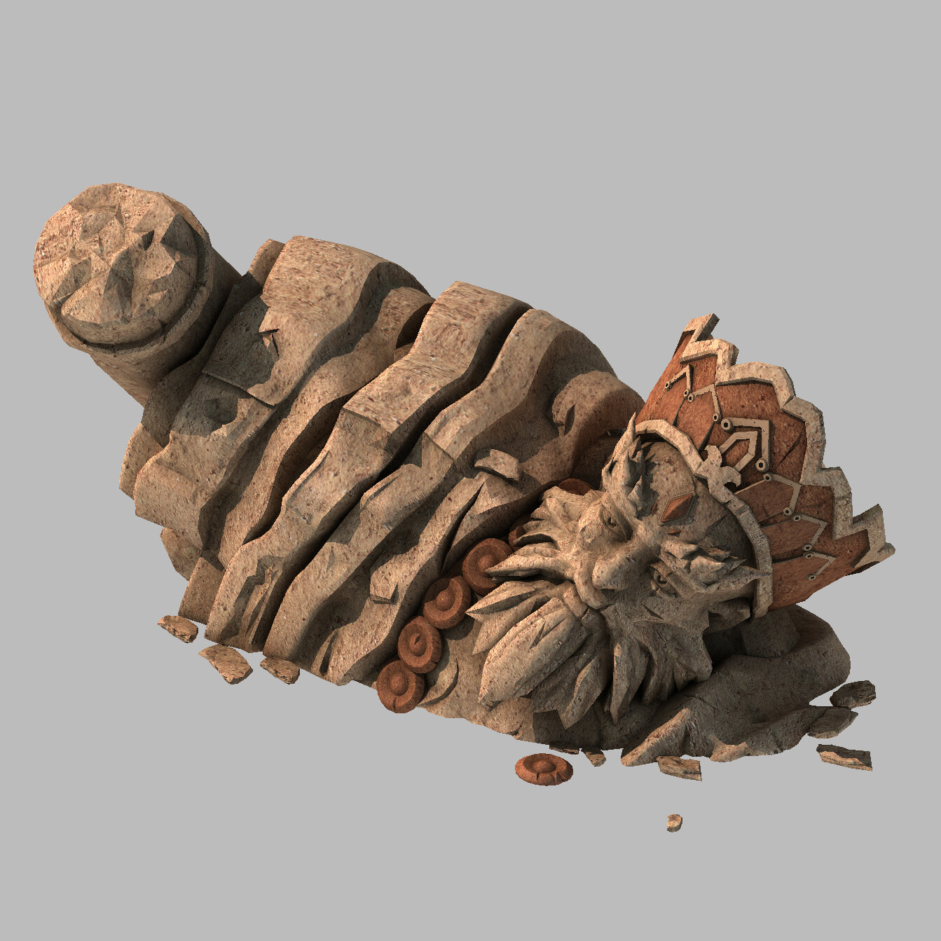 ArtStation - Stone Statue Group - Broken - Buddha Image 04