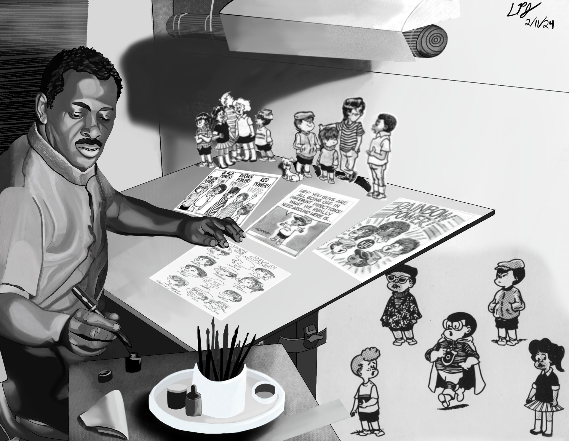 ArtStation - Portrait and tribute to Morris "Morrie" Turner and the Wee ...