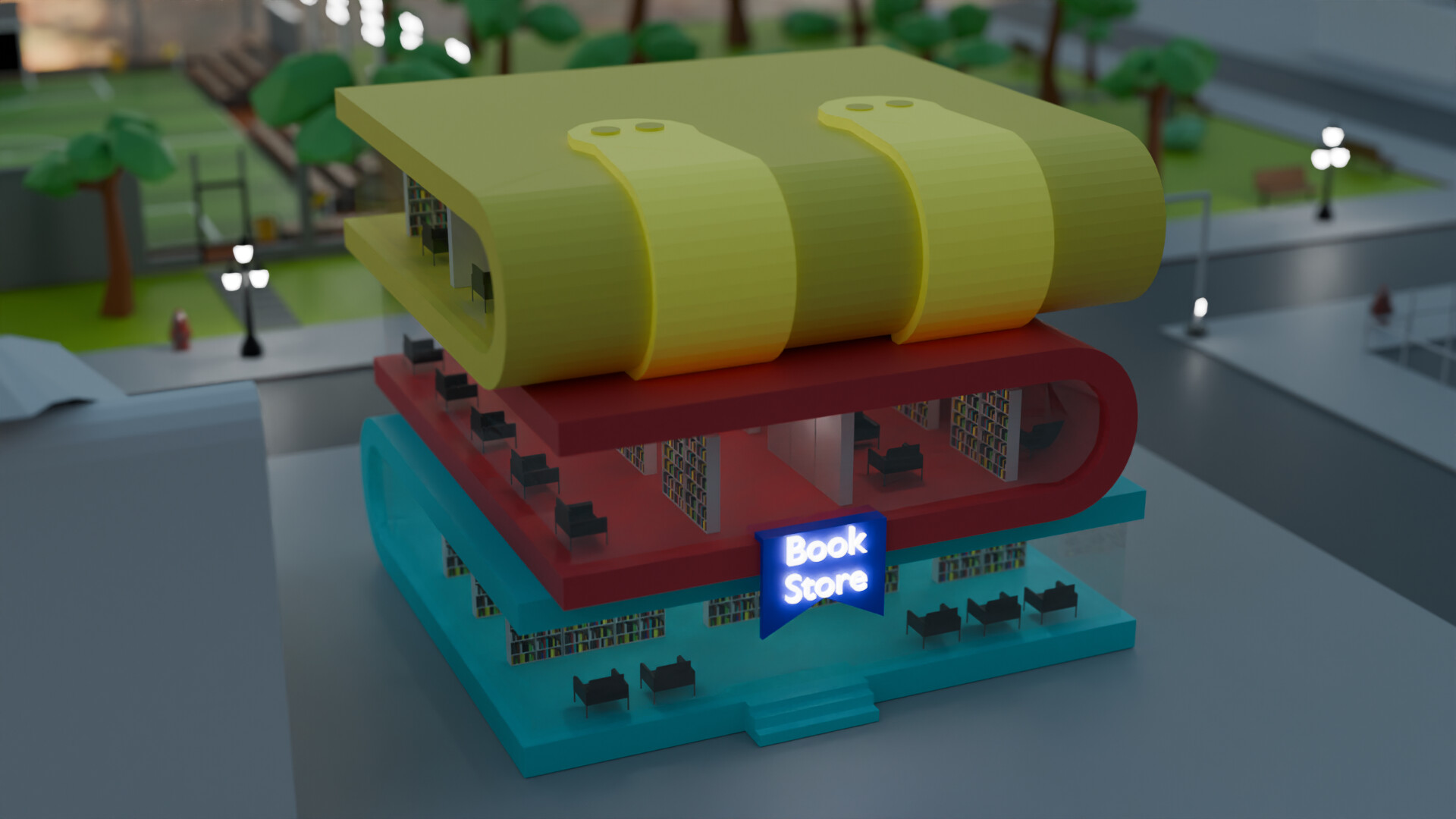 ArtStation - Low poly Stylistic Street