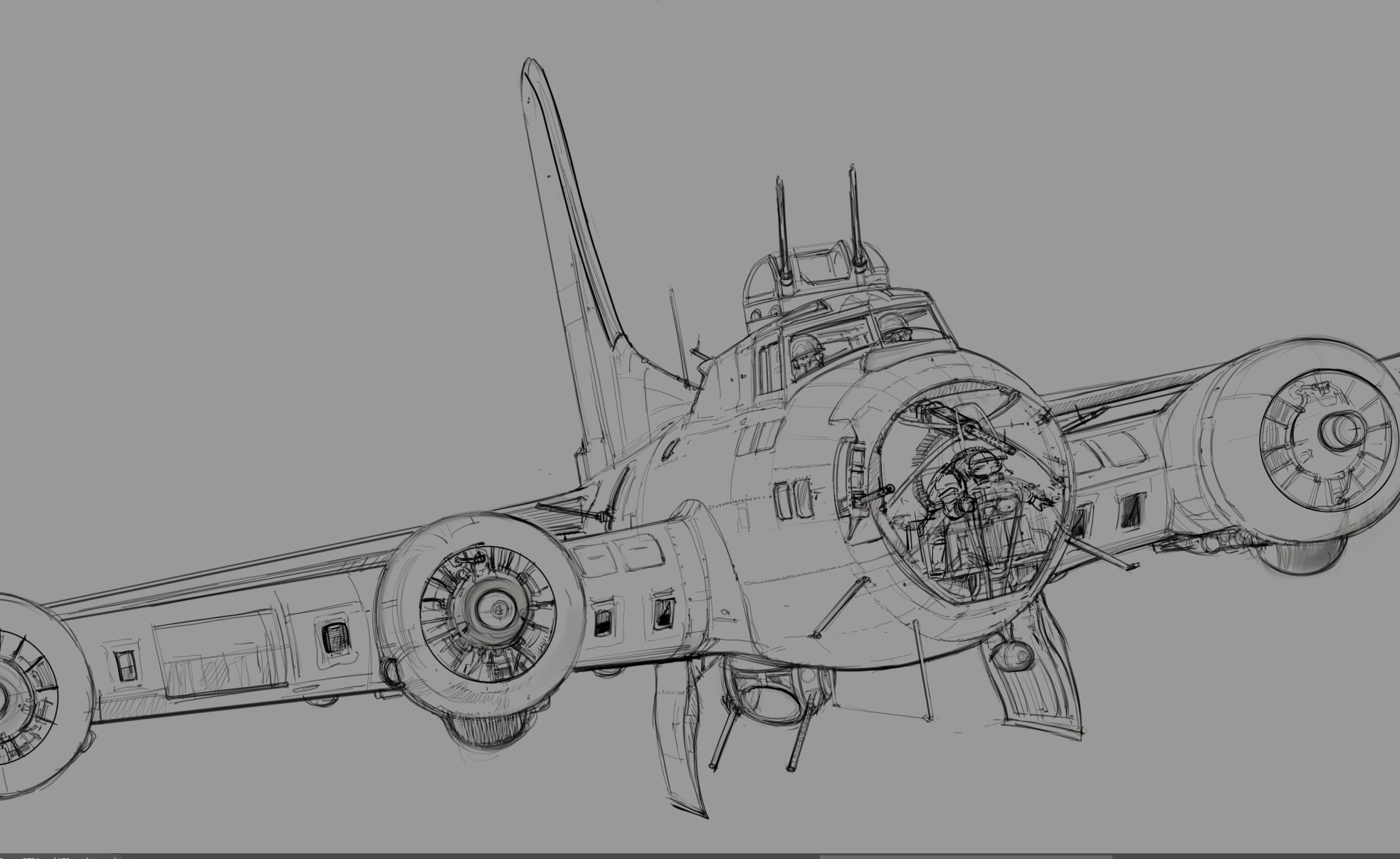 Julien lepelletier ART - B-17 Flying Fortress The Mighty 8th Redux Art