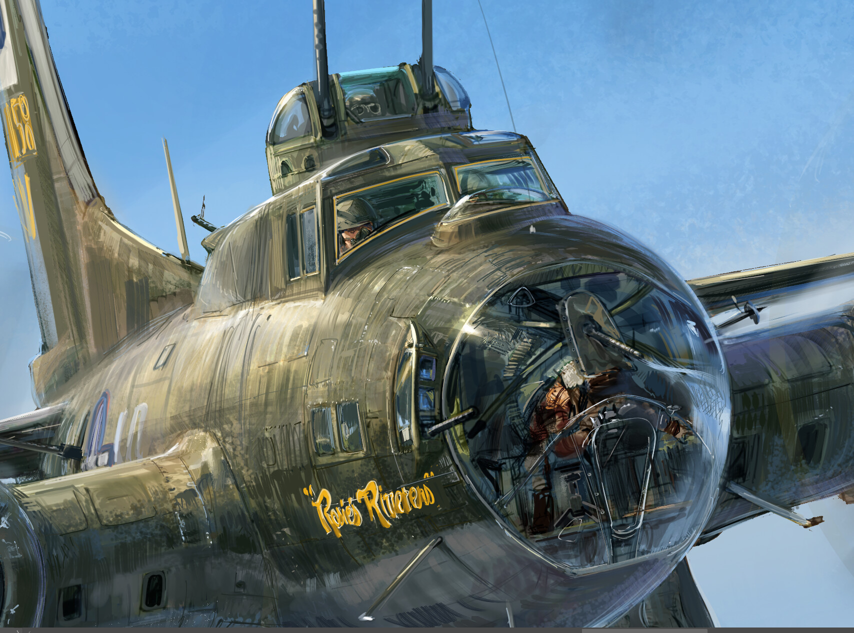 Julien lepelletier ART - B-17 Flying Fortress The Mighty 8th Redux Art