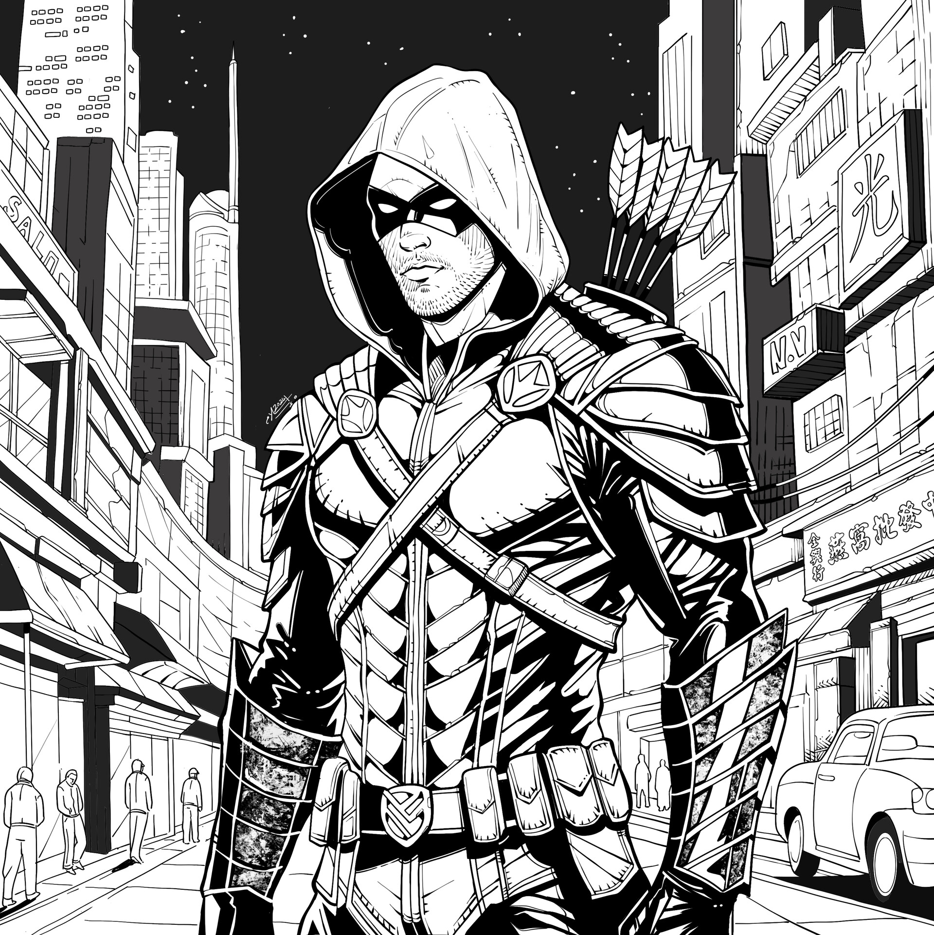 green arrow coloring pages