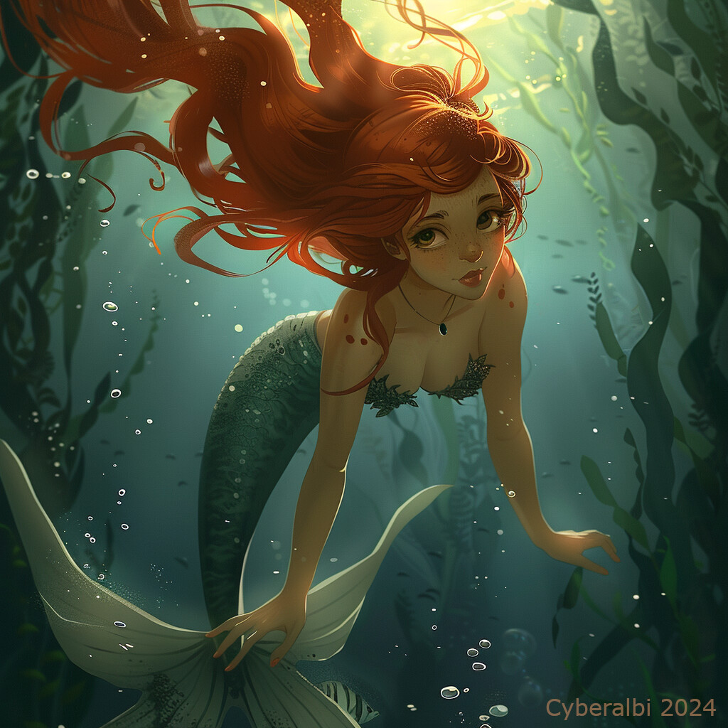 ArtStation - Curious mermaid under the sea