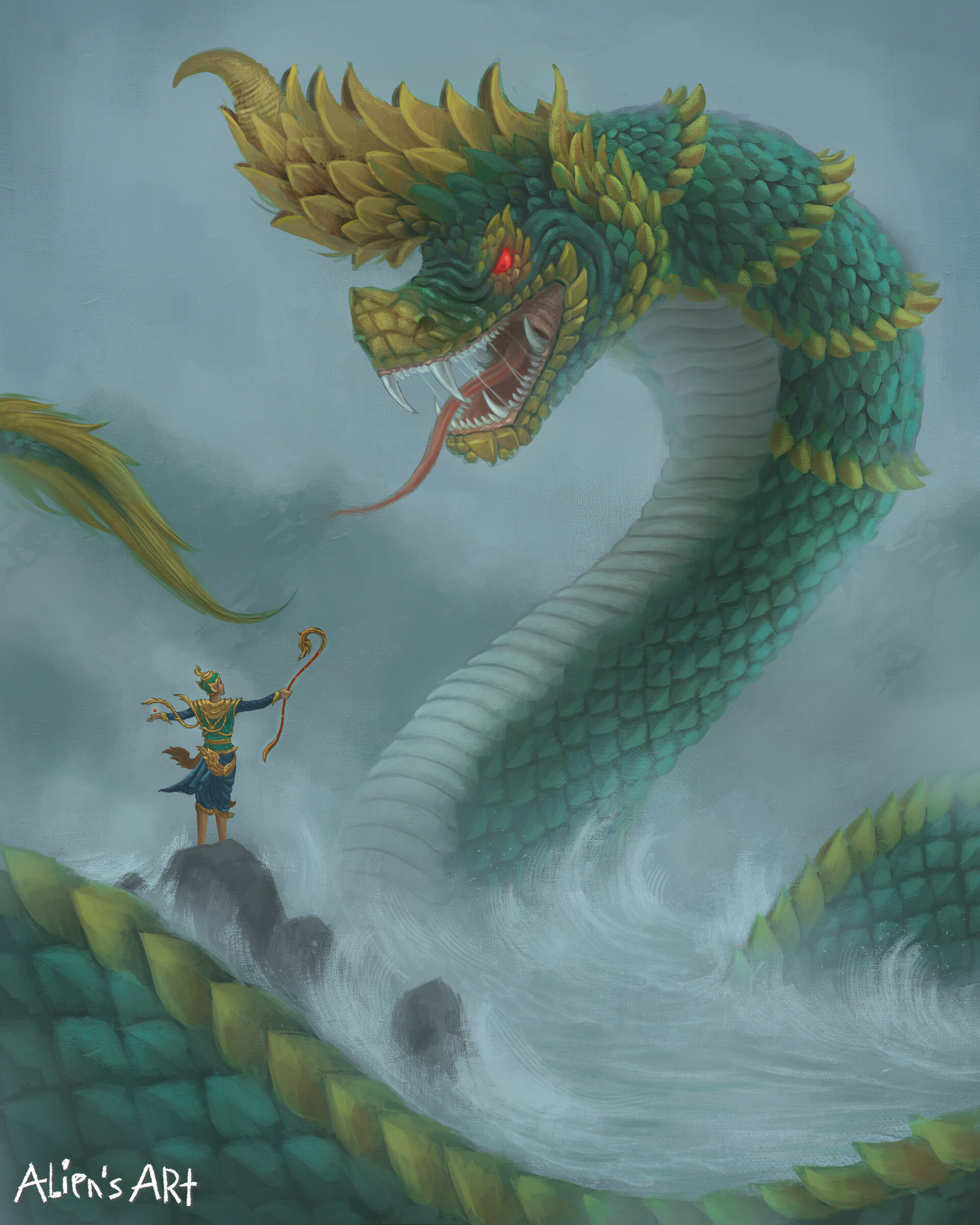 ArtStation - Myanmar Mythical Creature ( Nagar )