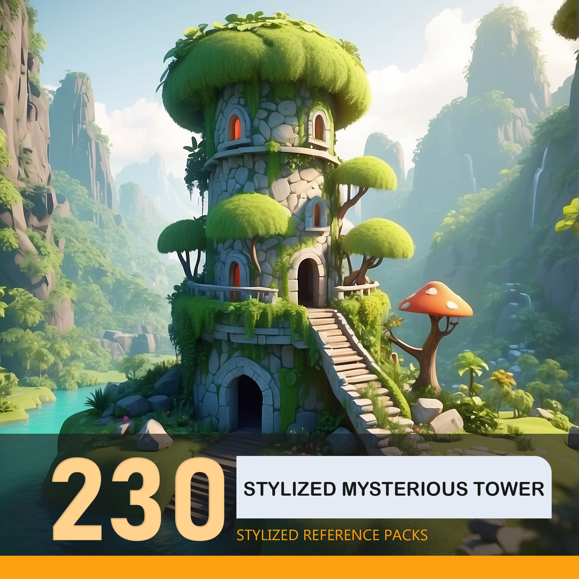 ArtStation - Stylized Mysterious Tower-4K-Stylized References Pack
