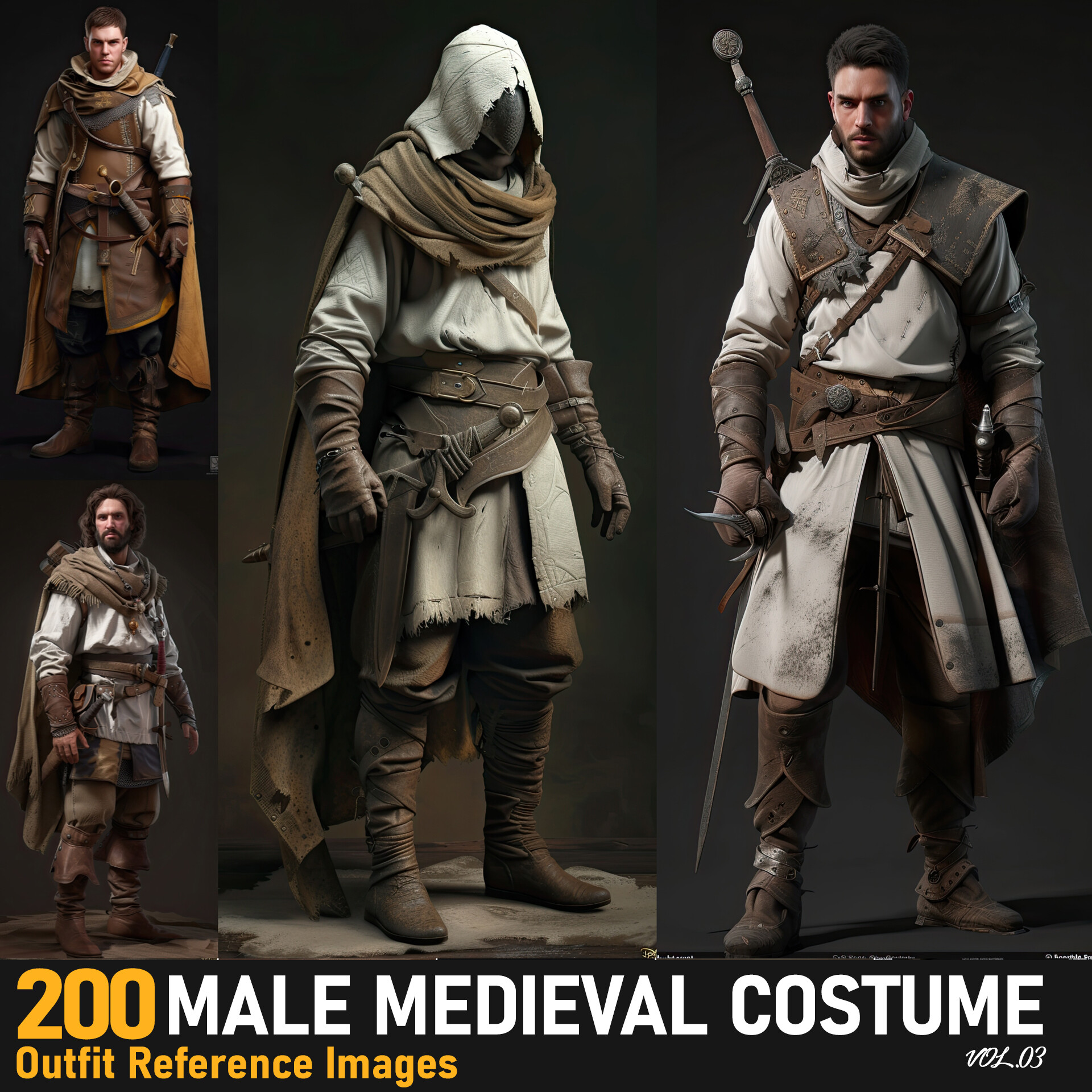 ArtStation - Male Medieval Costume VOL.03|4K Reference Images