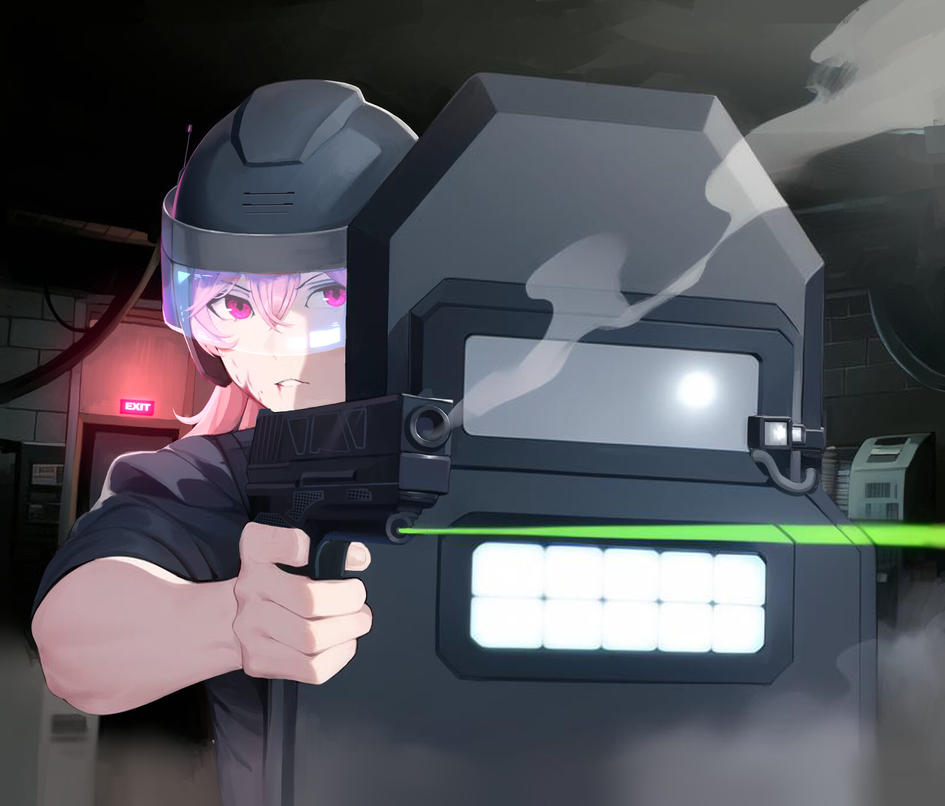 ArtStation - Anime commission of a tactical shield