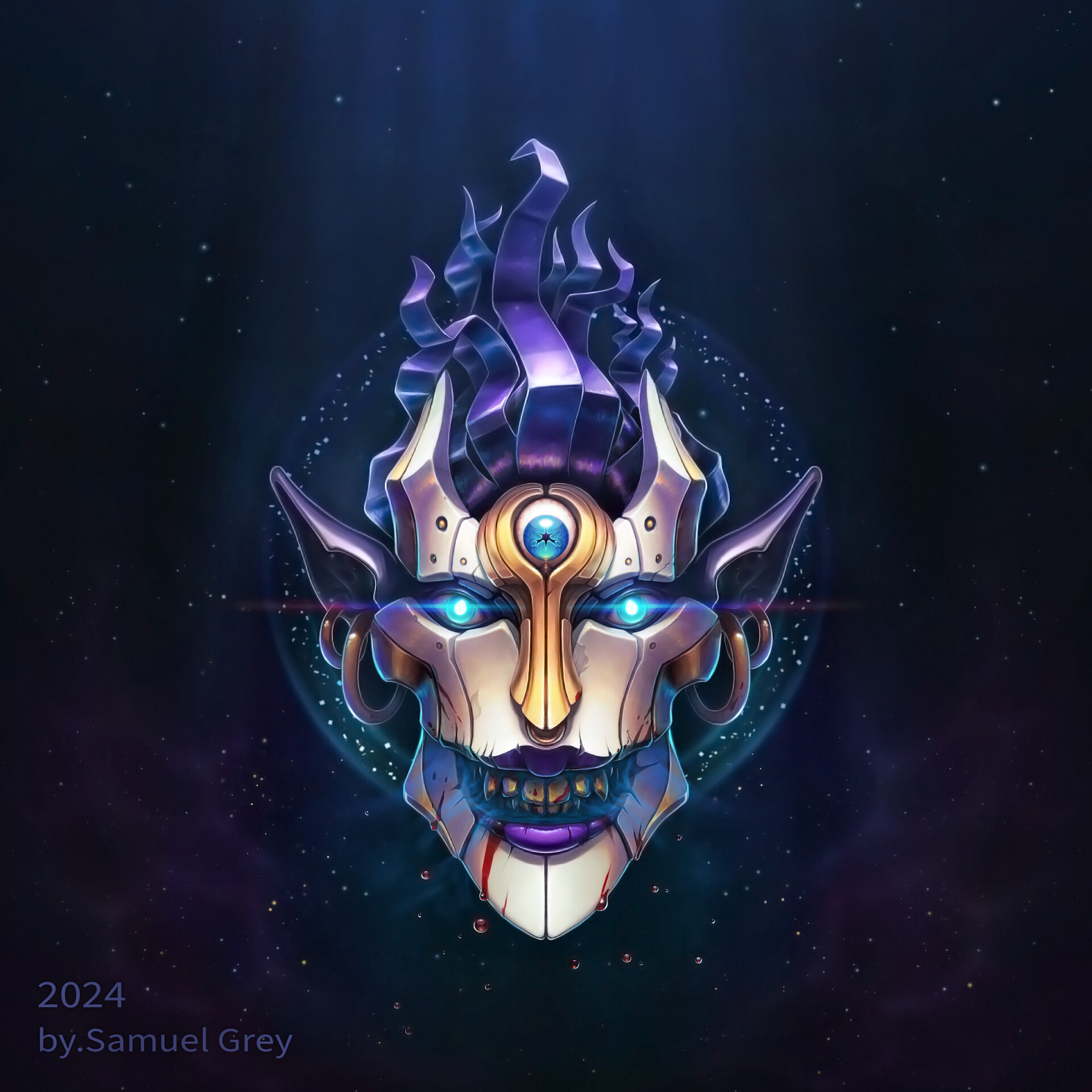 ArtStation - Fake God Cyber Mask