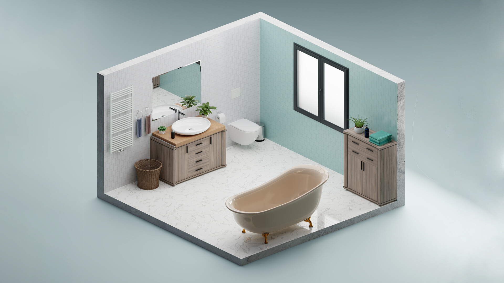 ArtStation - Isometric Bathroom