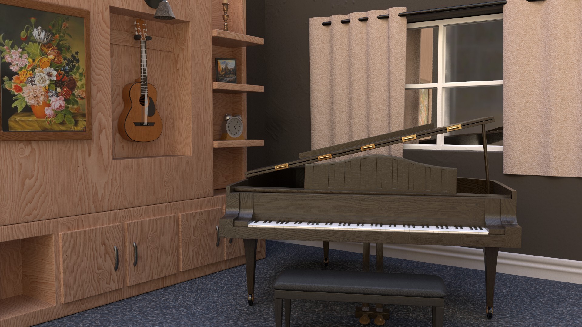 ArtStation - Music Room Scene Render