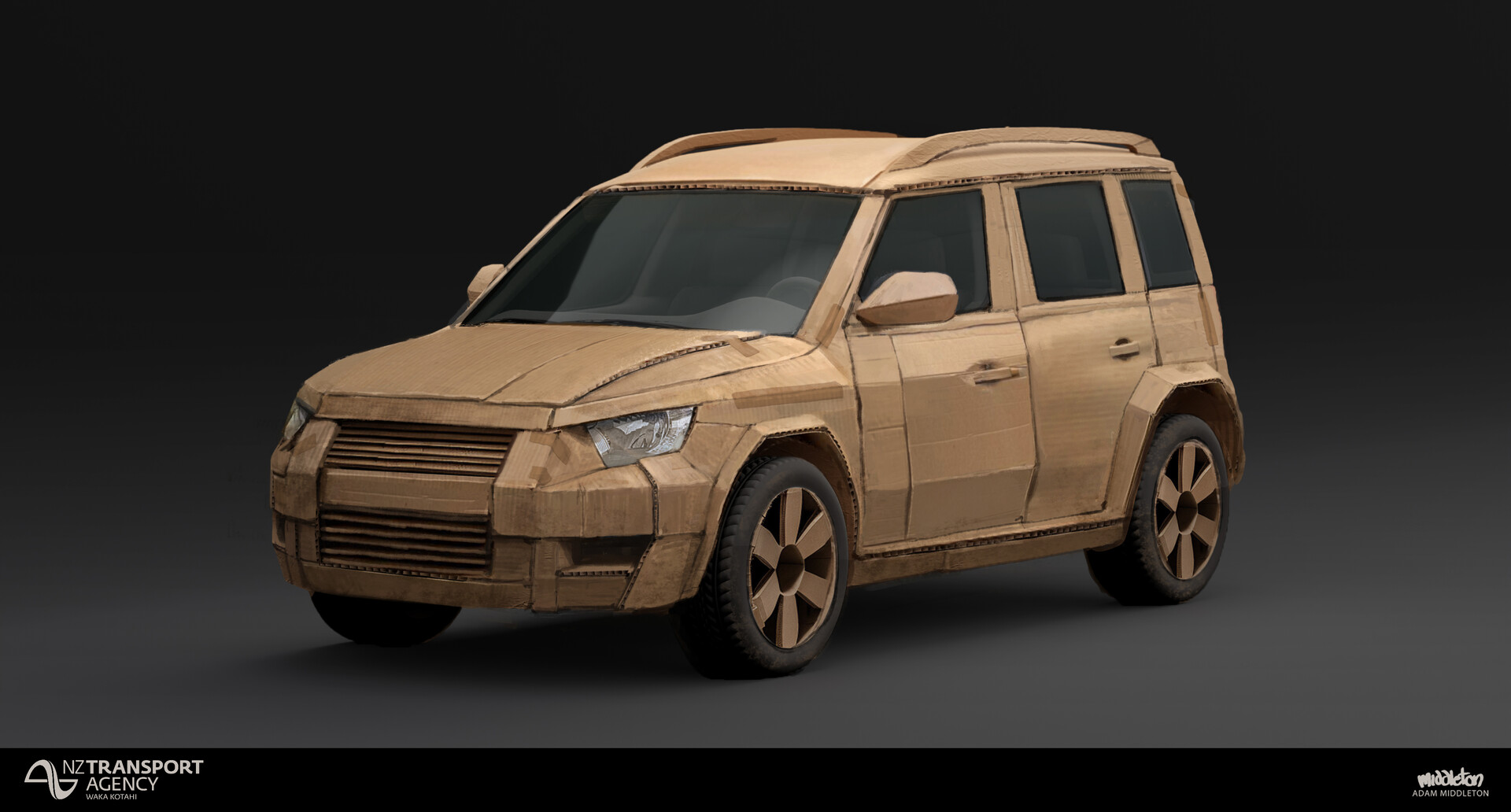 Adam J. Middleton - Waka Kotahi – Cardboard Car