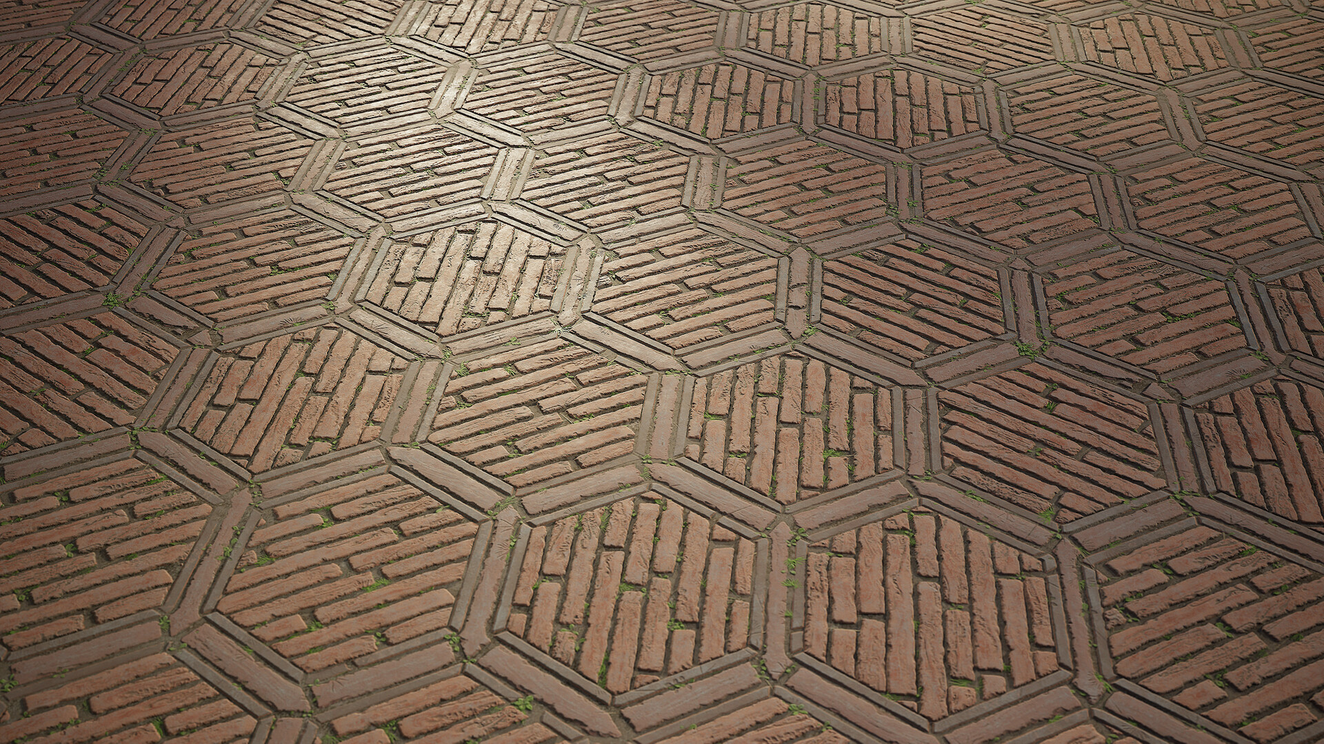 ArtStation - Hexagon pattern brick floor