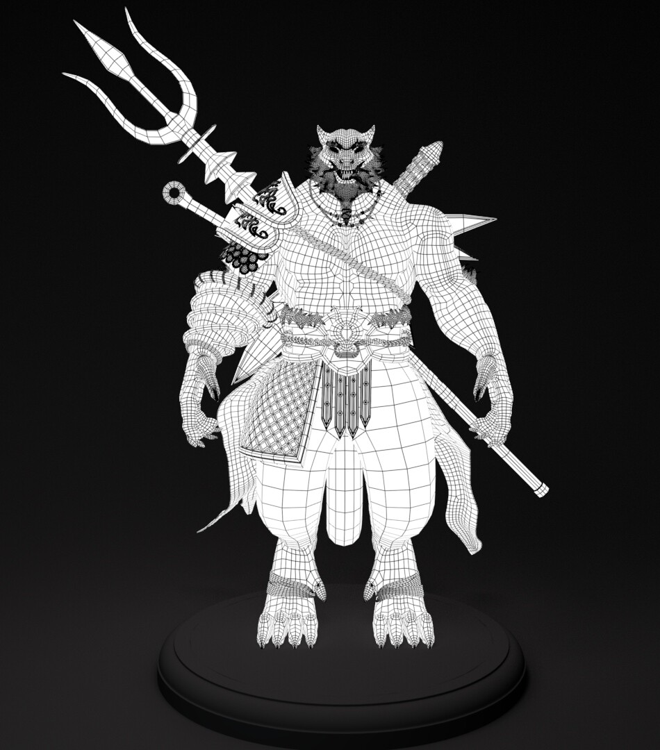 humanoid tiger drawing