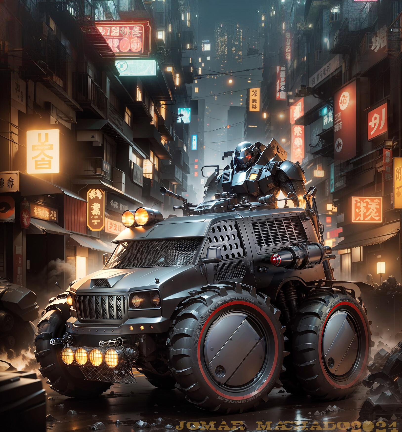 ArtStation - Battle Van in the Trap Alley...