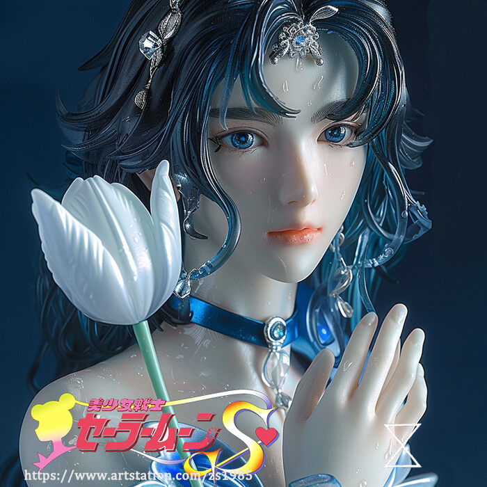 ArtStation - sailor moon-美少女战士(水星)-by-ruoxin zhang