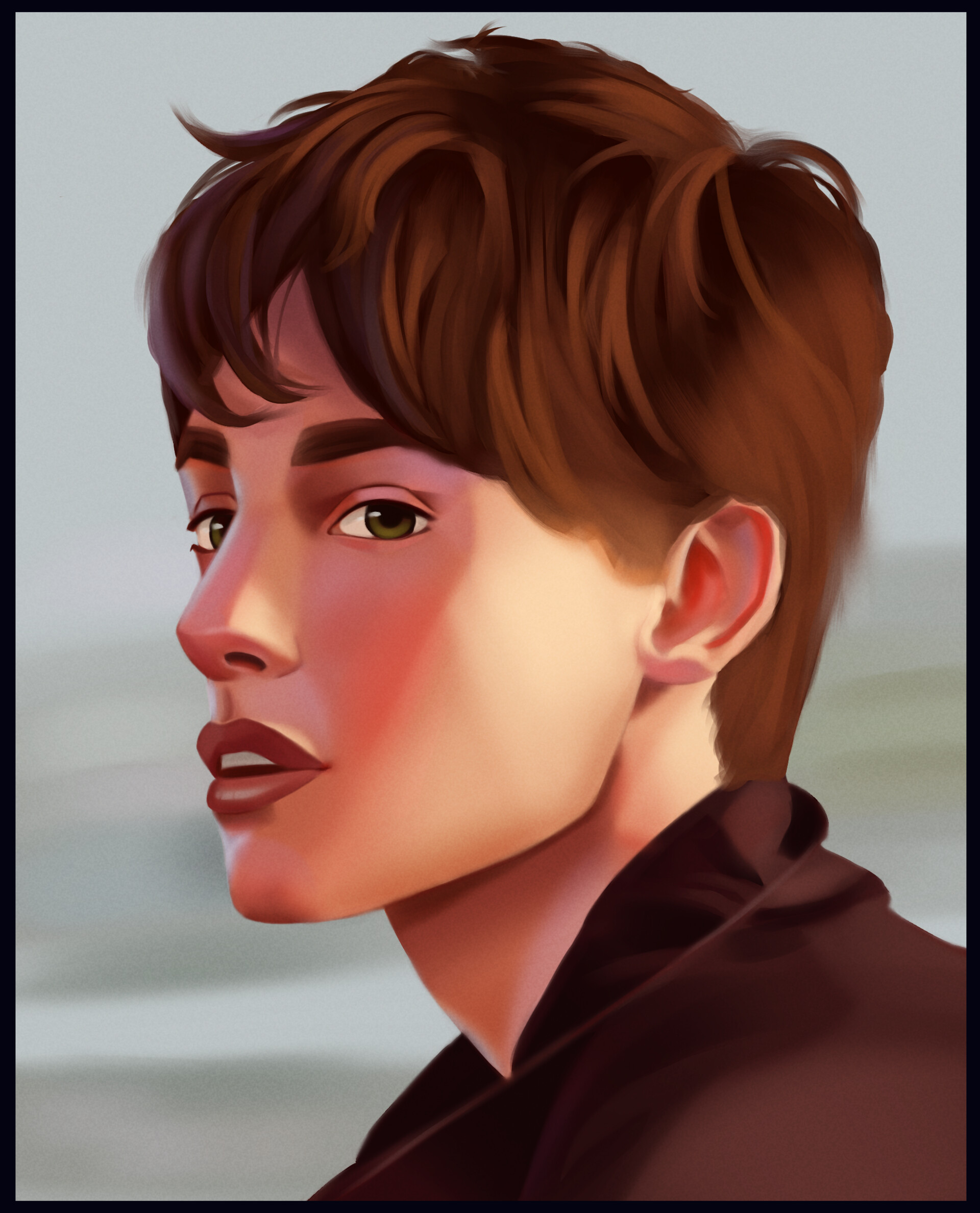 ArtStation - First male colored portrait study