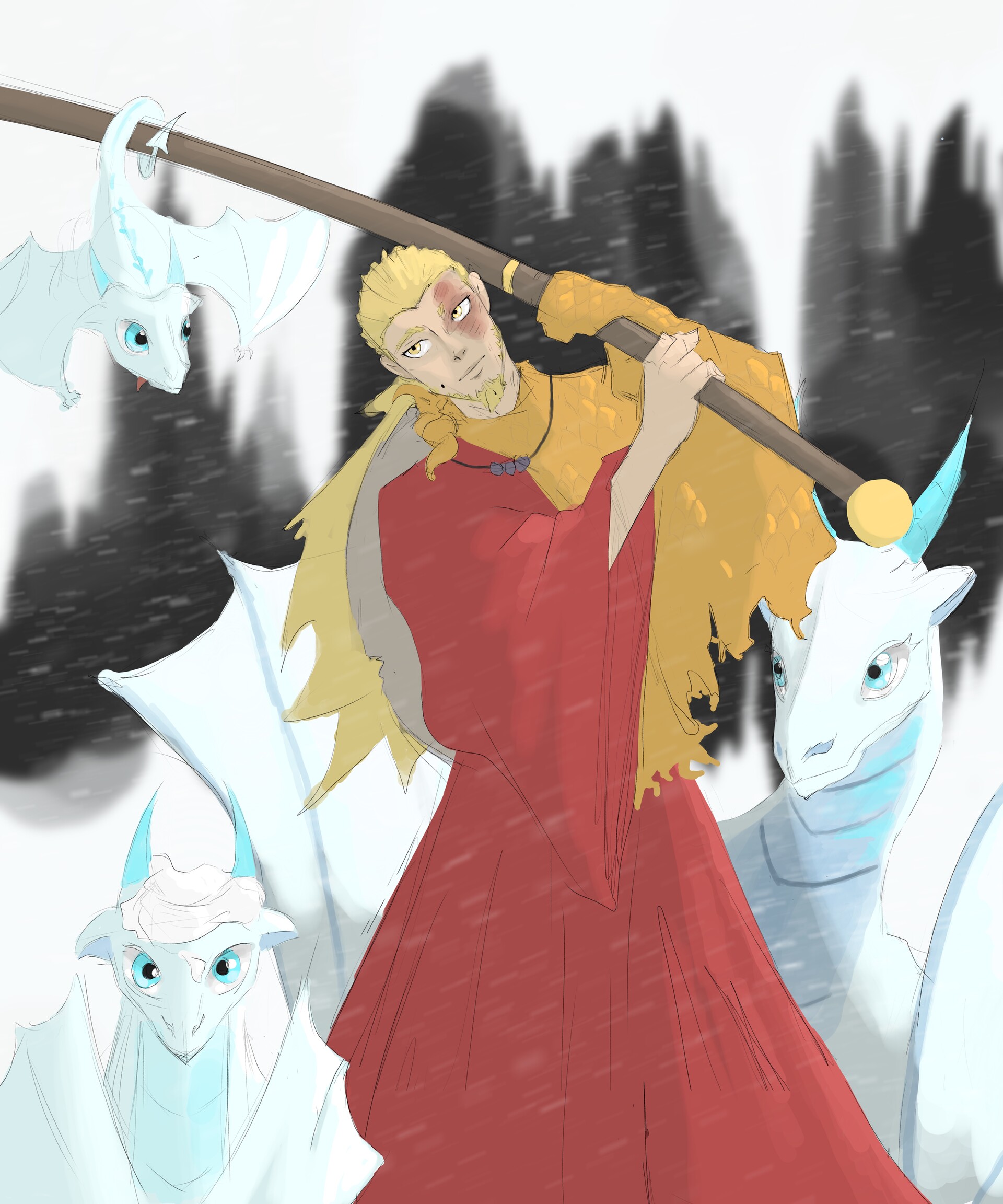 ArtStation - Snow dragons