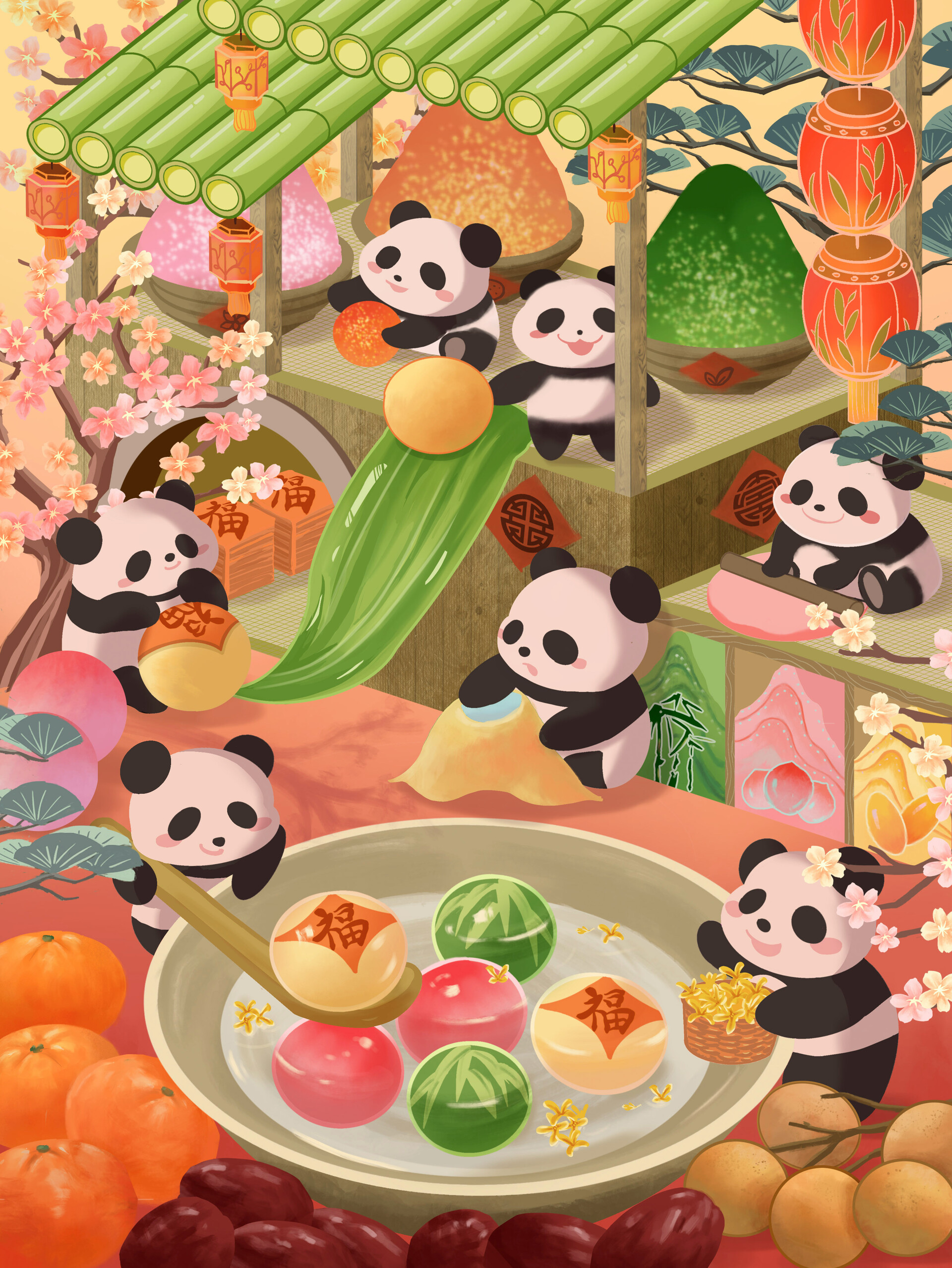 ArtStation - Sweet rice ball for lantern festival