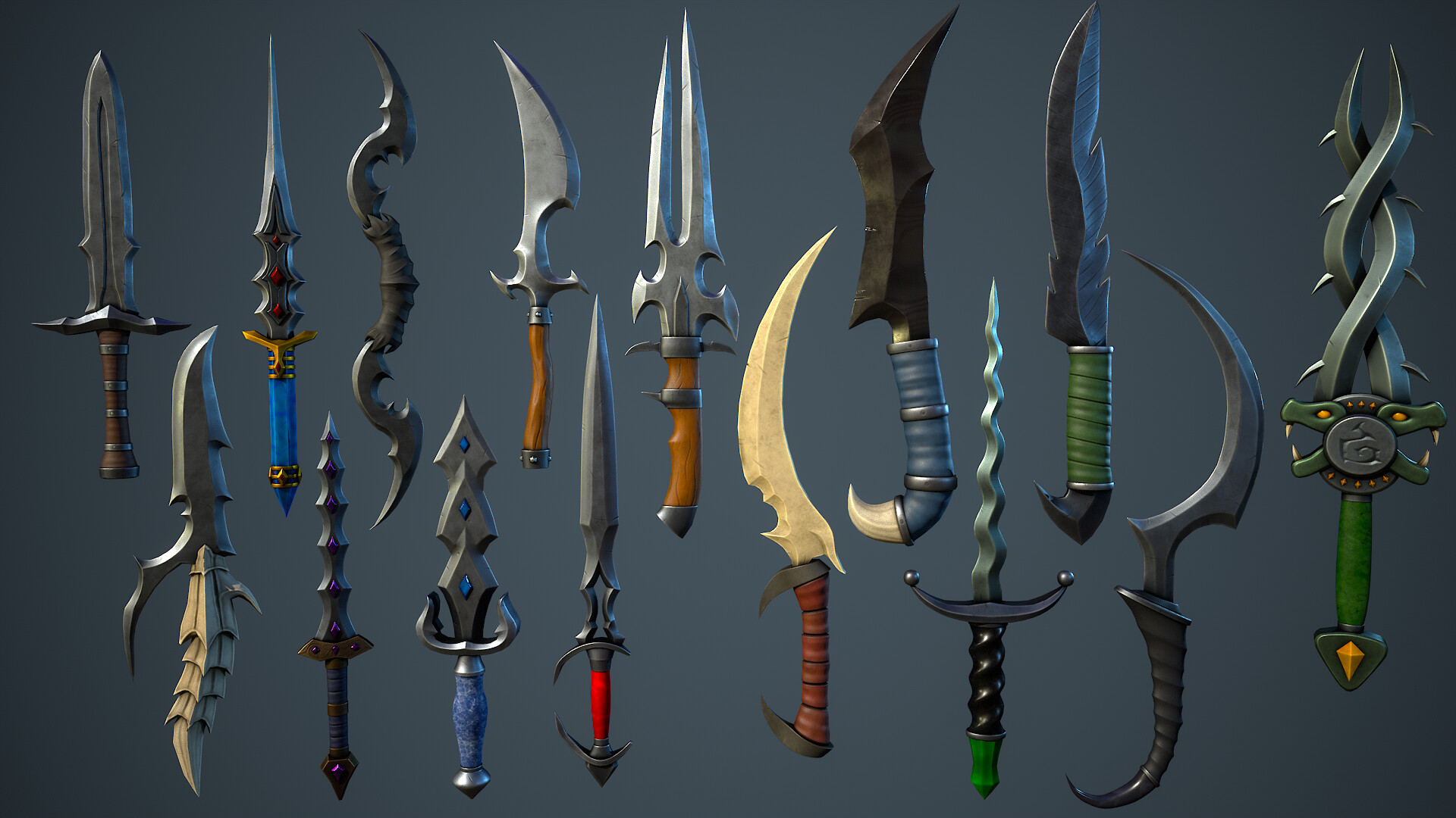 ArtStation - Stylized Fantasy Weapons Vol 01 : Daggers