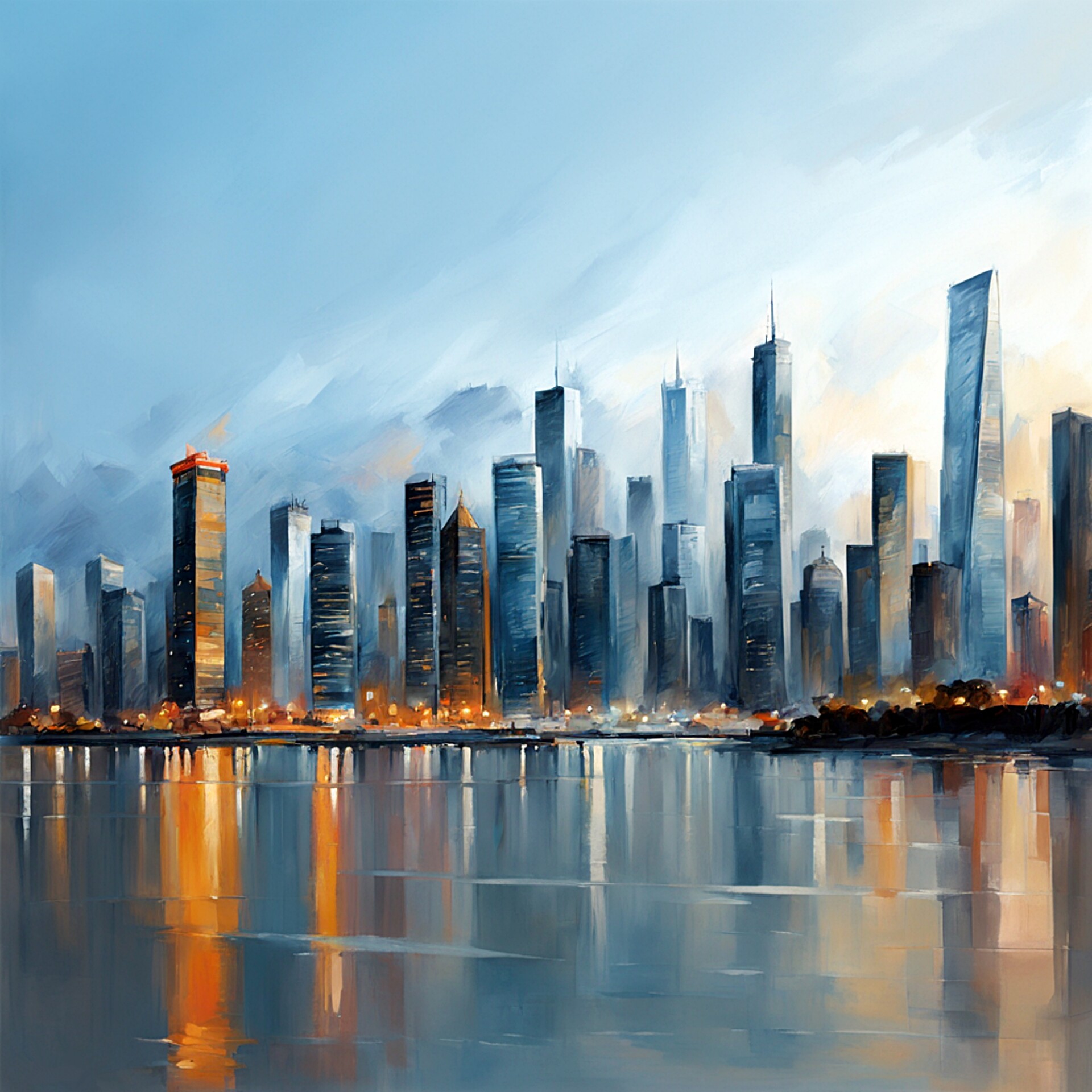 ArtStation - A marvelous modern city on the shore of the bay