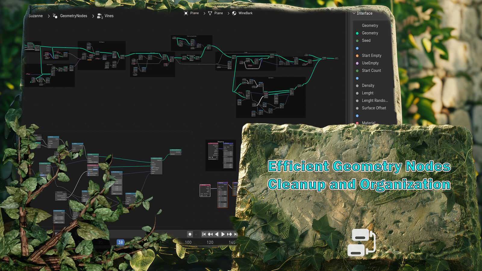 3D Tudor - Blender 4 Geometry Nodes Workshop: Jungle Vines