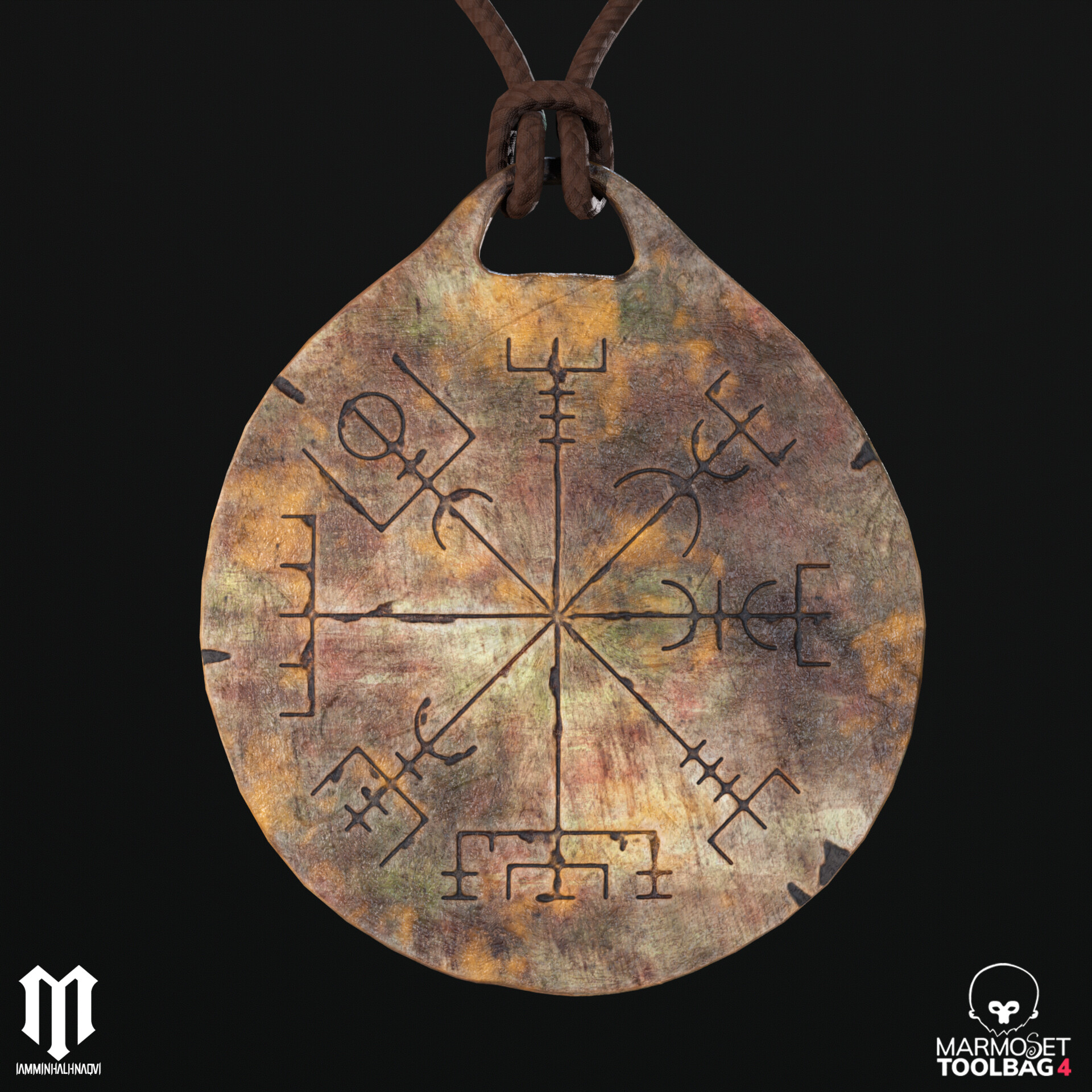 ArtStation - Viking Runes Wooden Locket