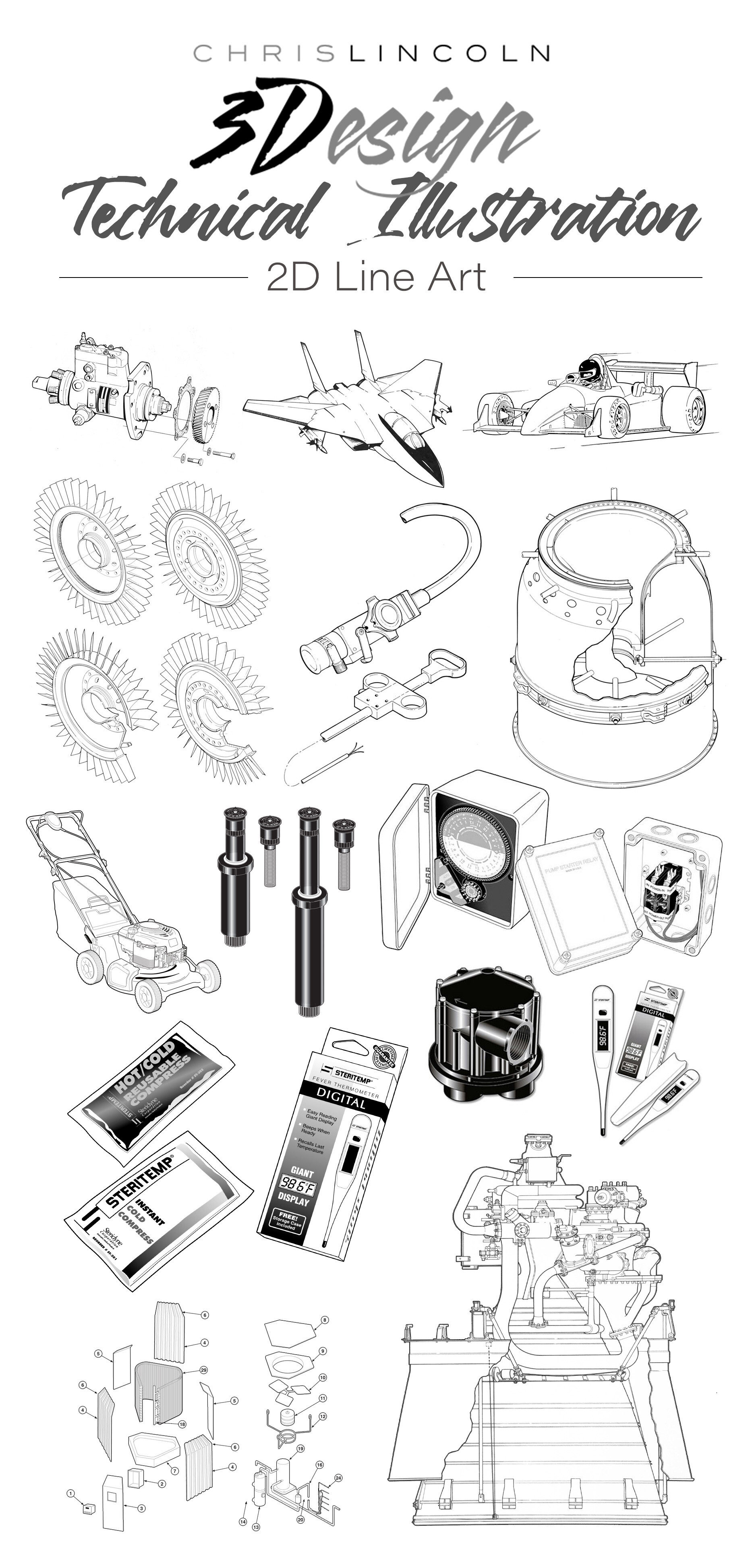 ArtStation - 2D Technical Illustration Samples