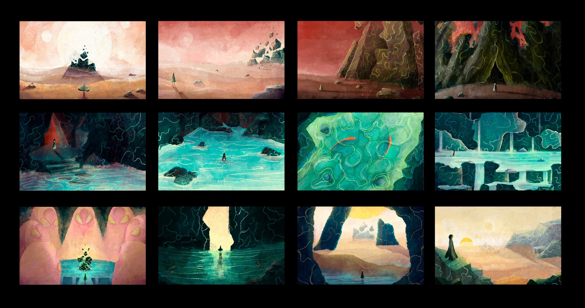 ArtStation - A jorney through strange lands - Color Script