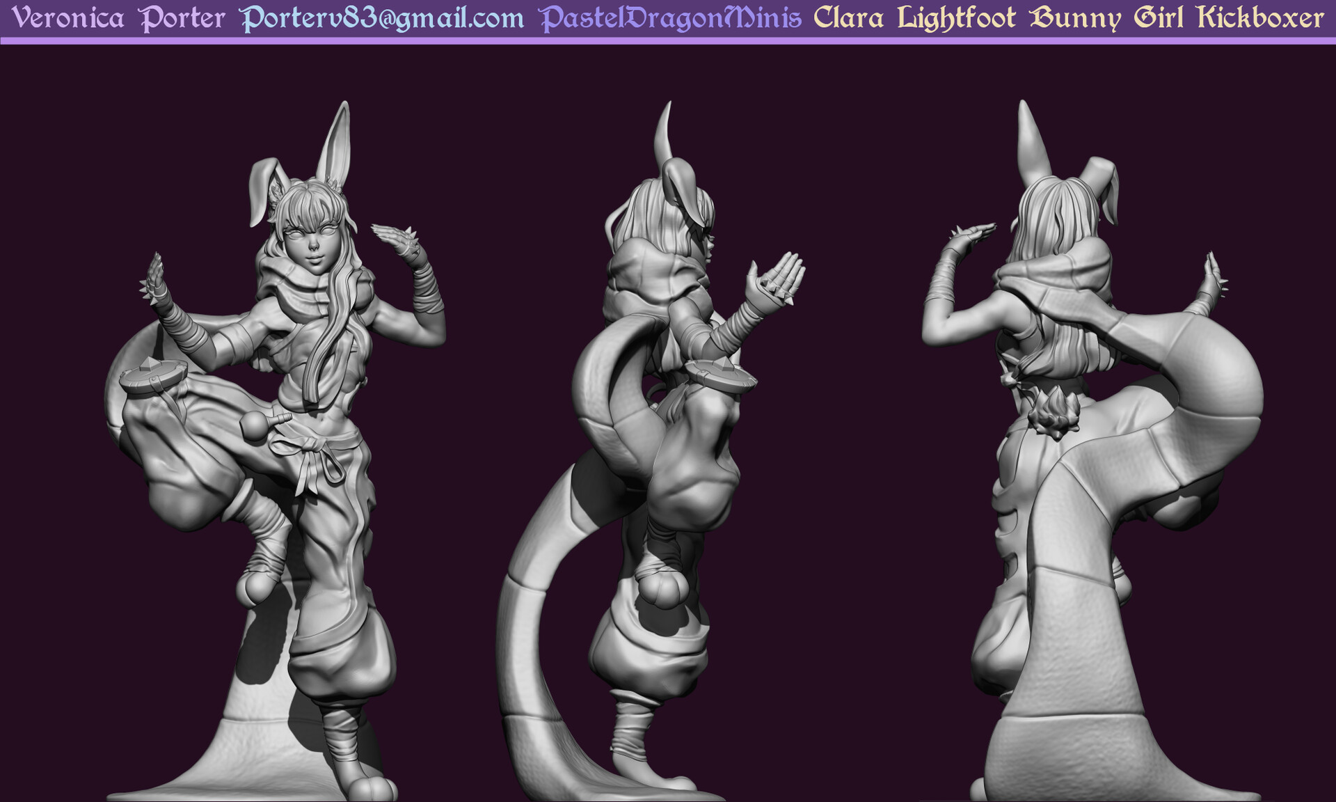 Veronica Porter - Clara Lightfoot, Bunnygirl Kickboxer TTRPG Miniature ...