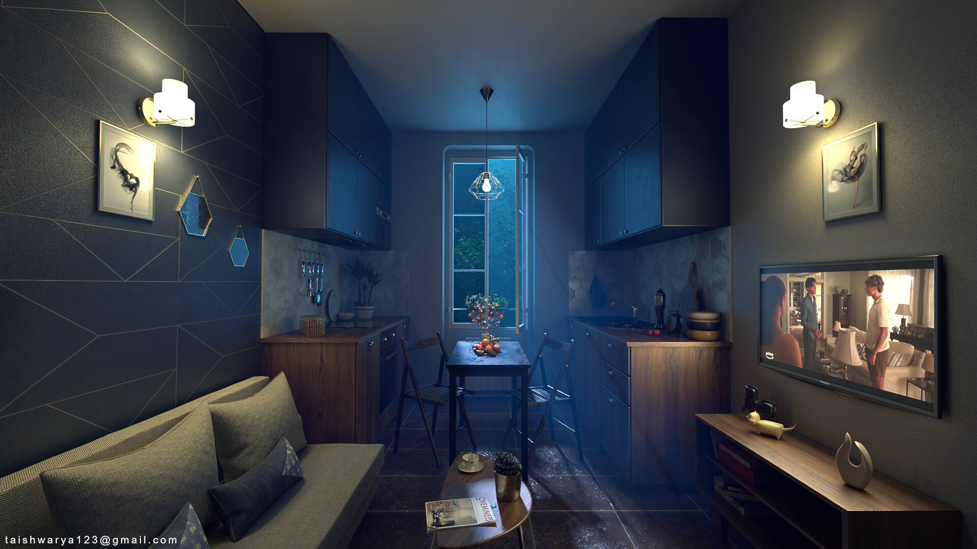 ArtStation - Apartment Interior Night