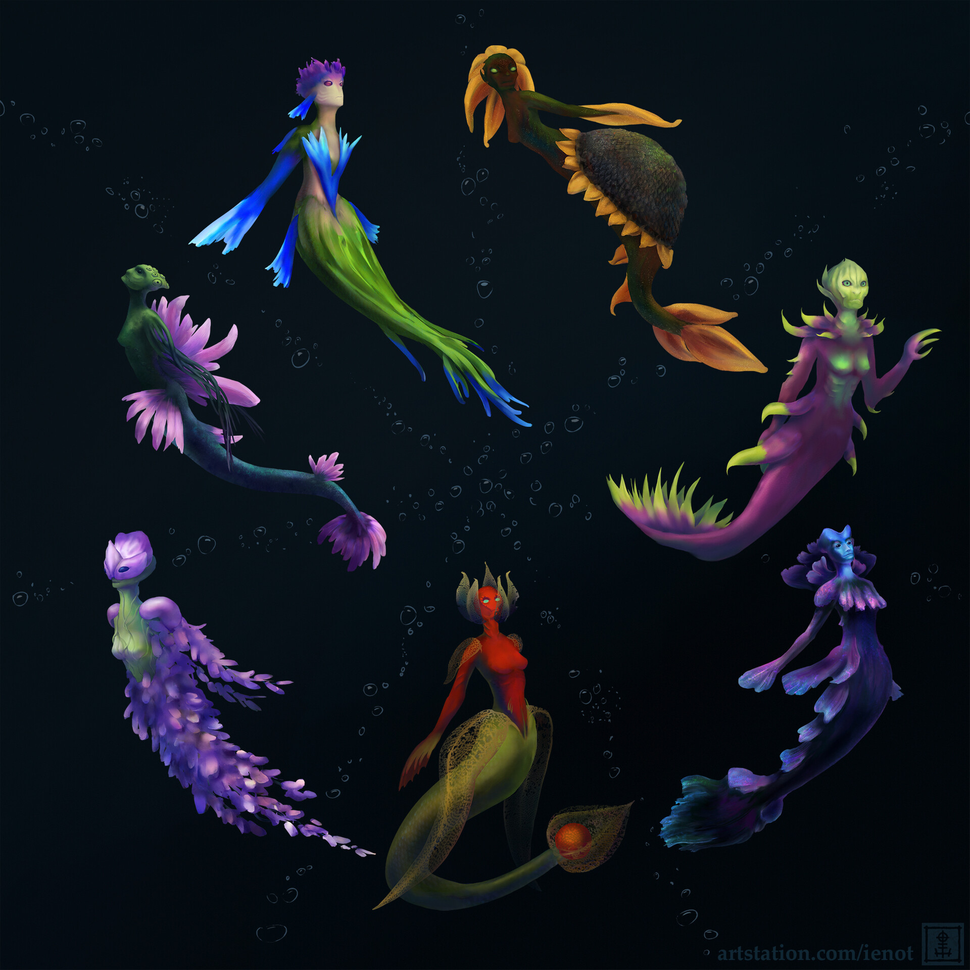 ArtStation - Flower mermaids