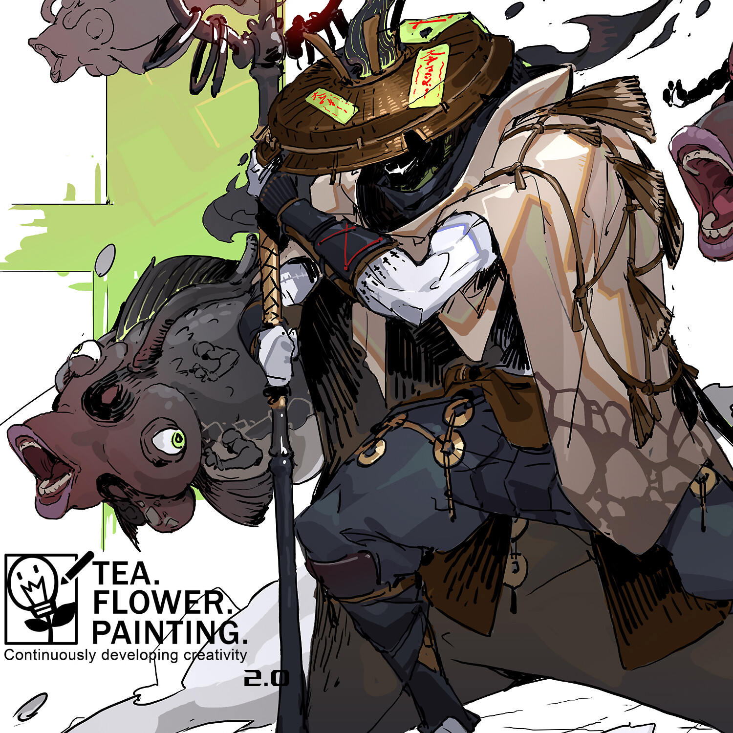 花先舍 - Tea Flower Painting NO 11