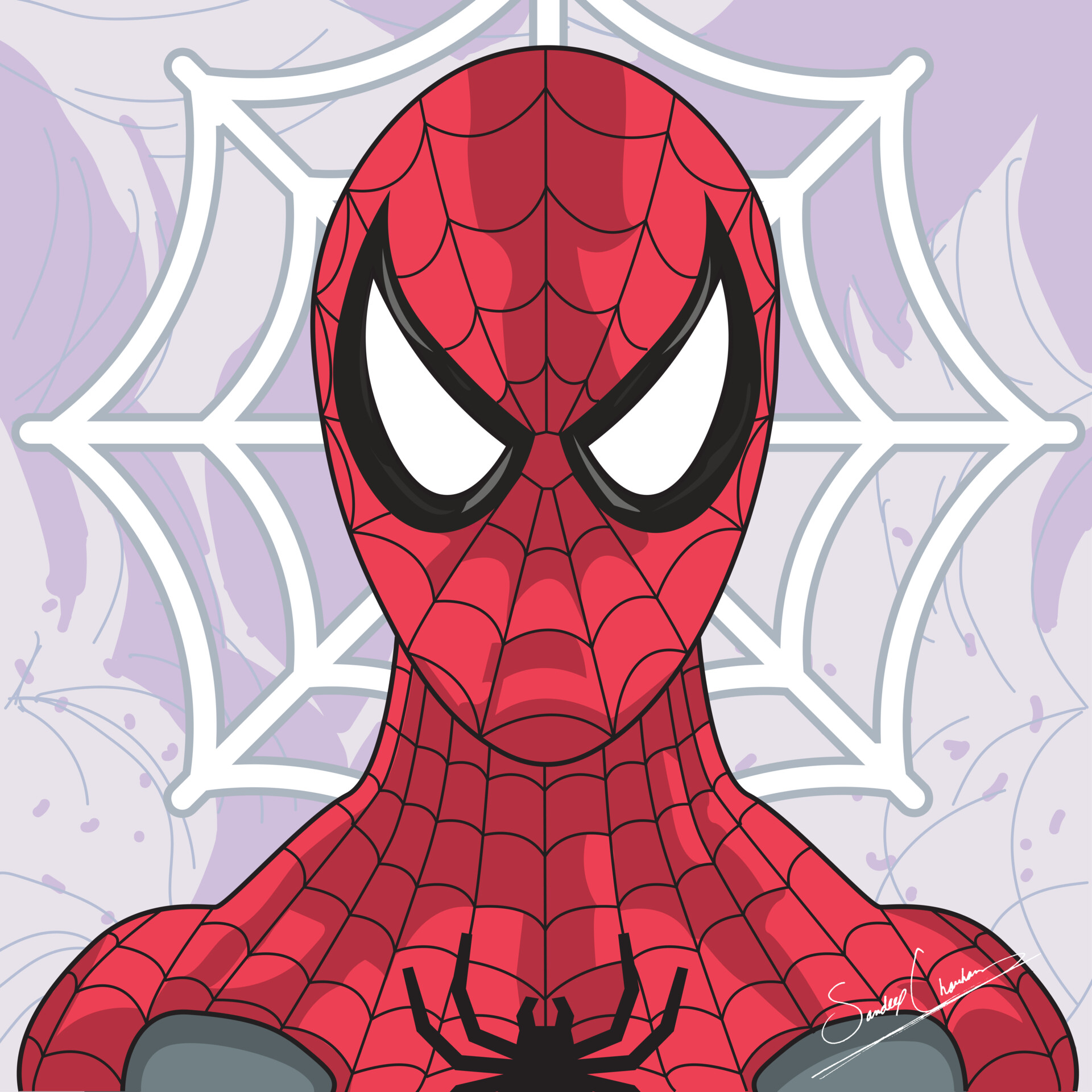 spiderman face vector
