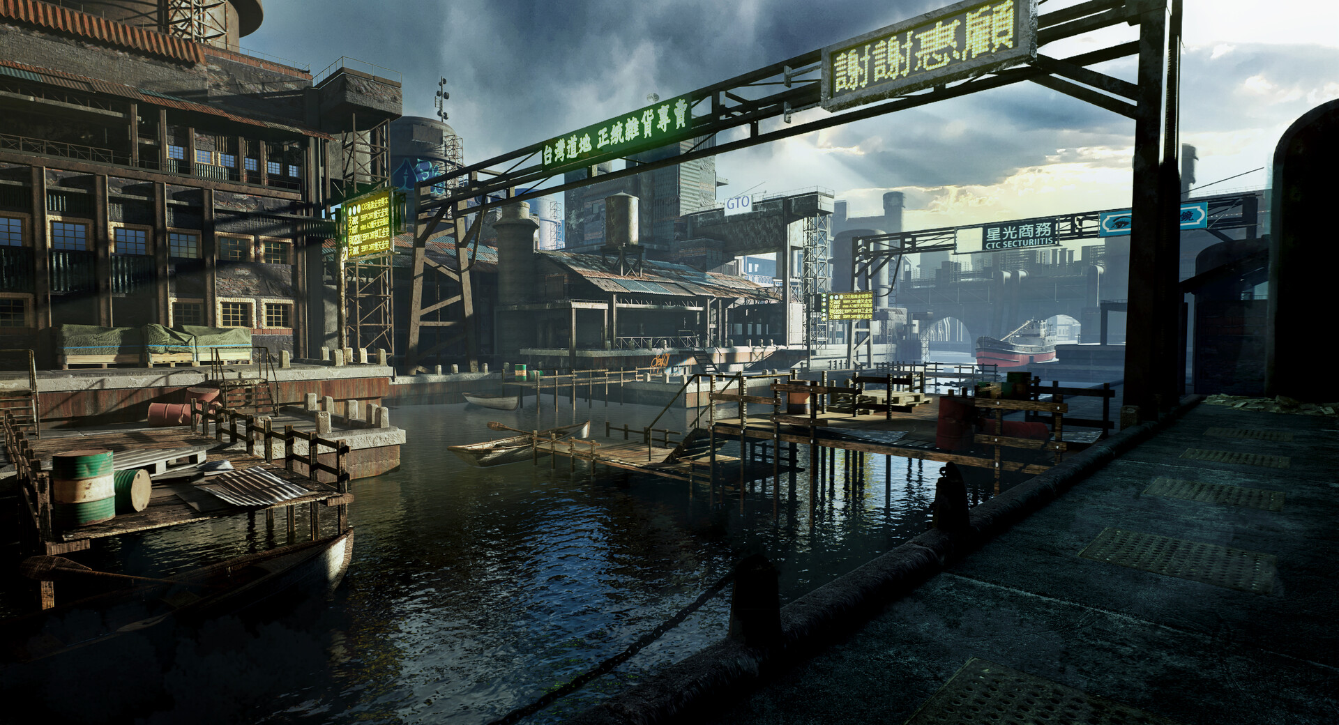 ArtStation - Concept art of the "industrial port" environment