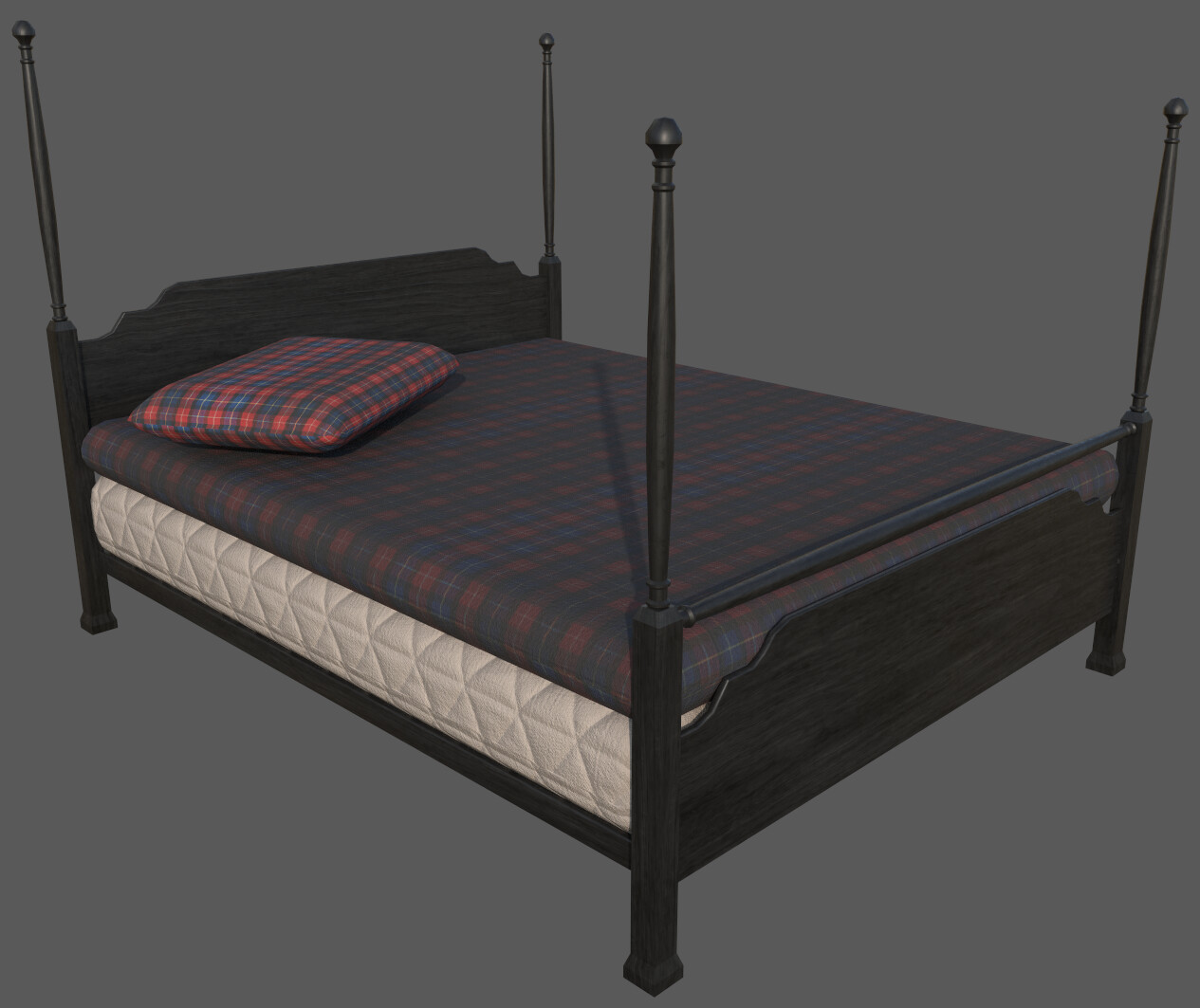 ArtStation - Old Punk Teenager Bed 90's 2000s 3D Model