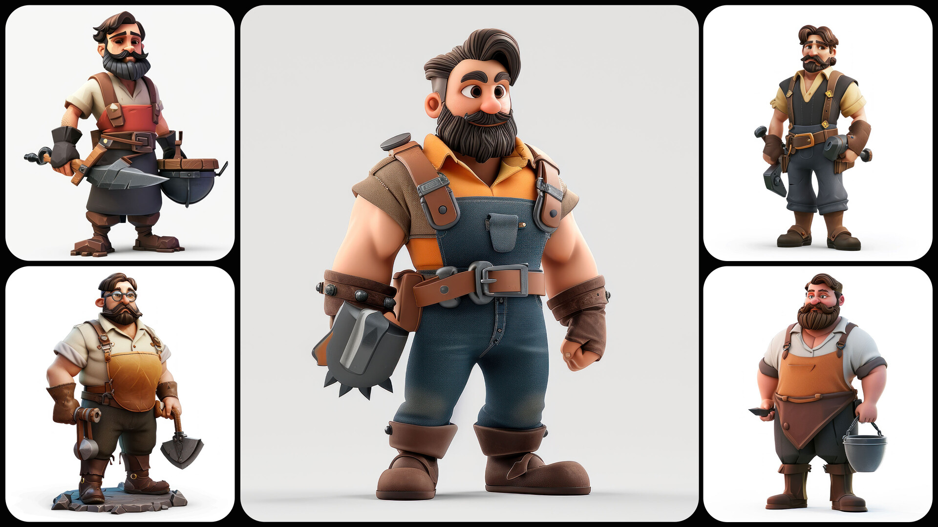 Ferial Studio - 🔹210 Blacksmith - Stylized Character Reference Image ...