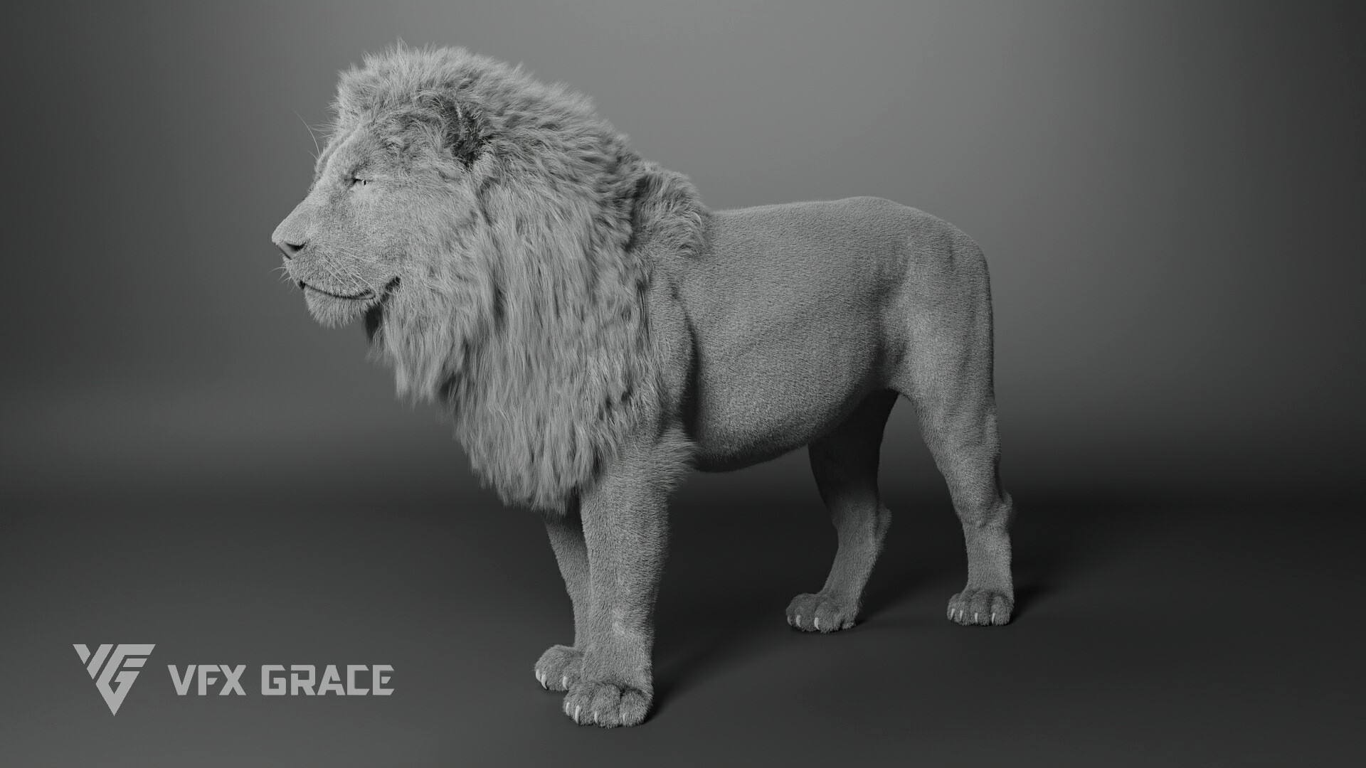 VFX models - Lion - MAYA Character Asset