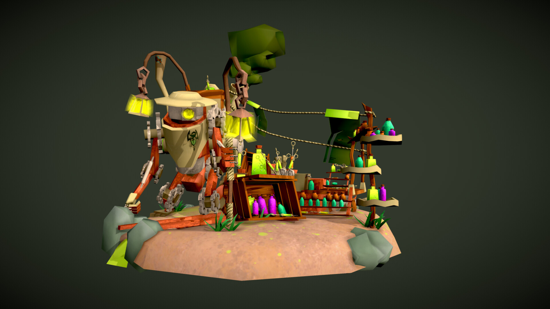 ArtStation - Steampunk Medicine Vendor | DAE Bazaar