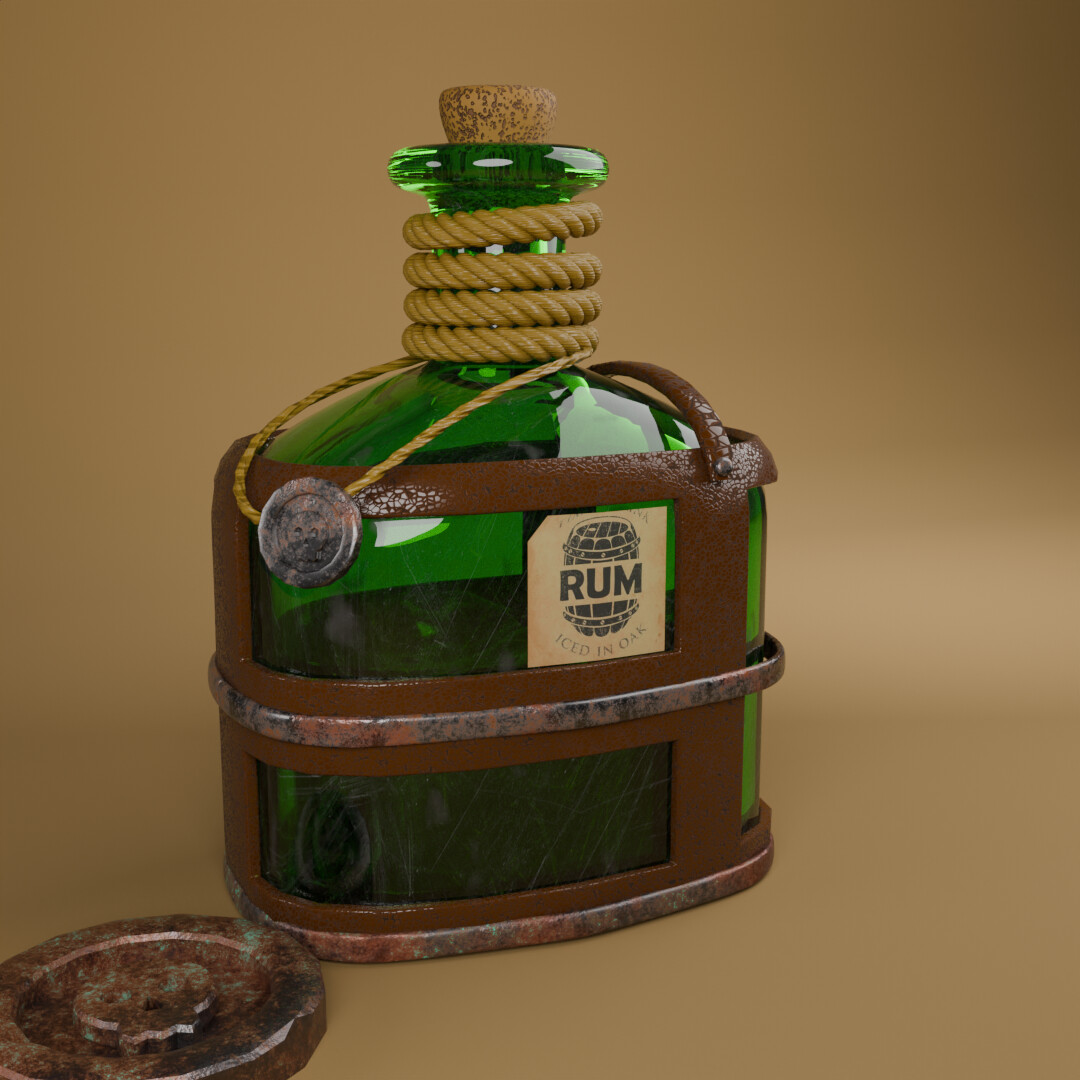 ArtStation - Rum bottle