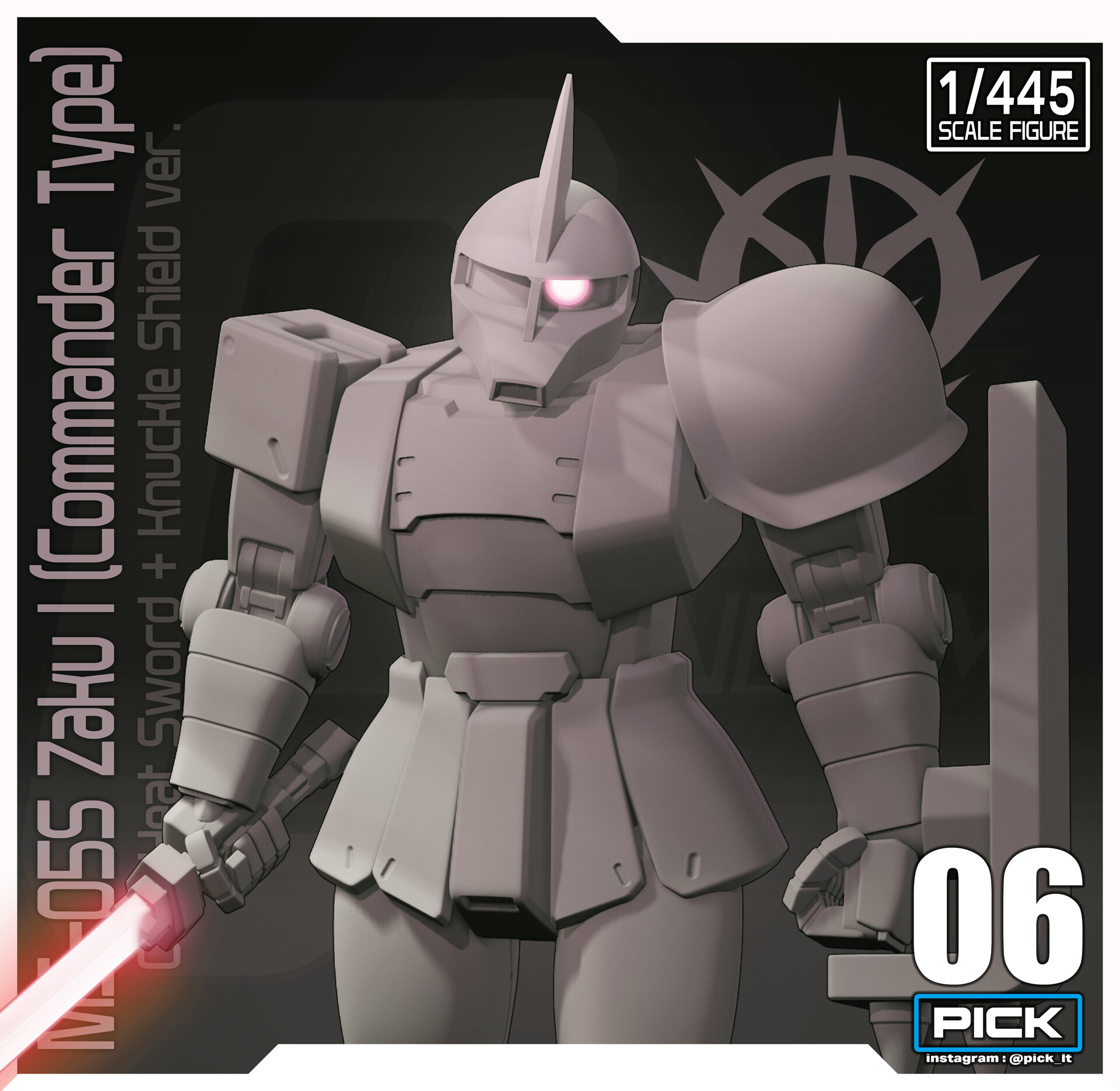 ArtStation - 06/ MS-05S Zaku I (Commander Type) Heat Sword + Shield ver ...
