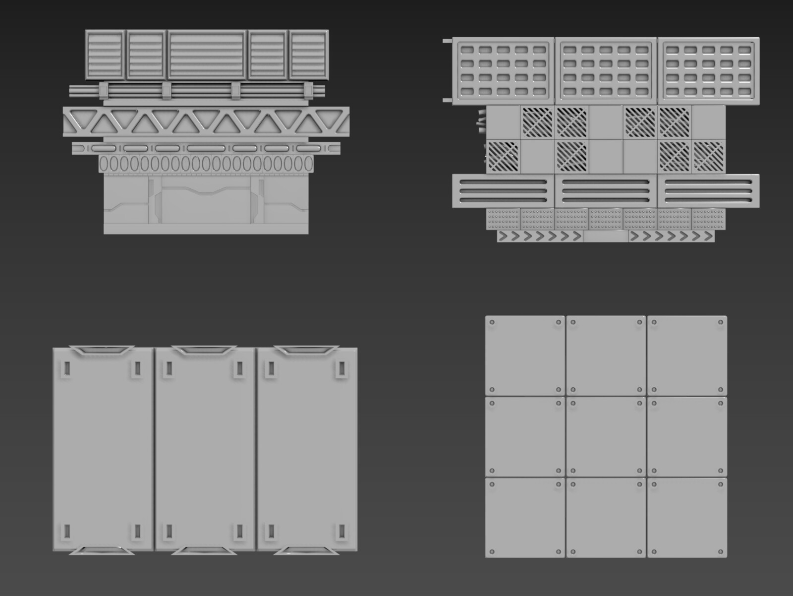 Marcus Vong 3D Portfolio - Sci-fi Spaceship Trimsheets