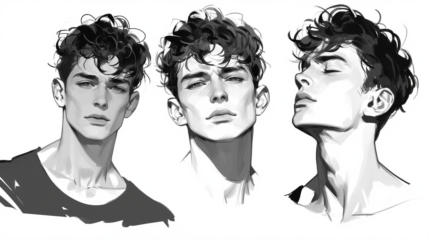 Concept Art - +340 Male Sketch Reference(4k) | Vol_02