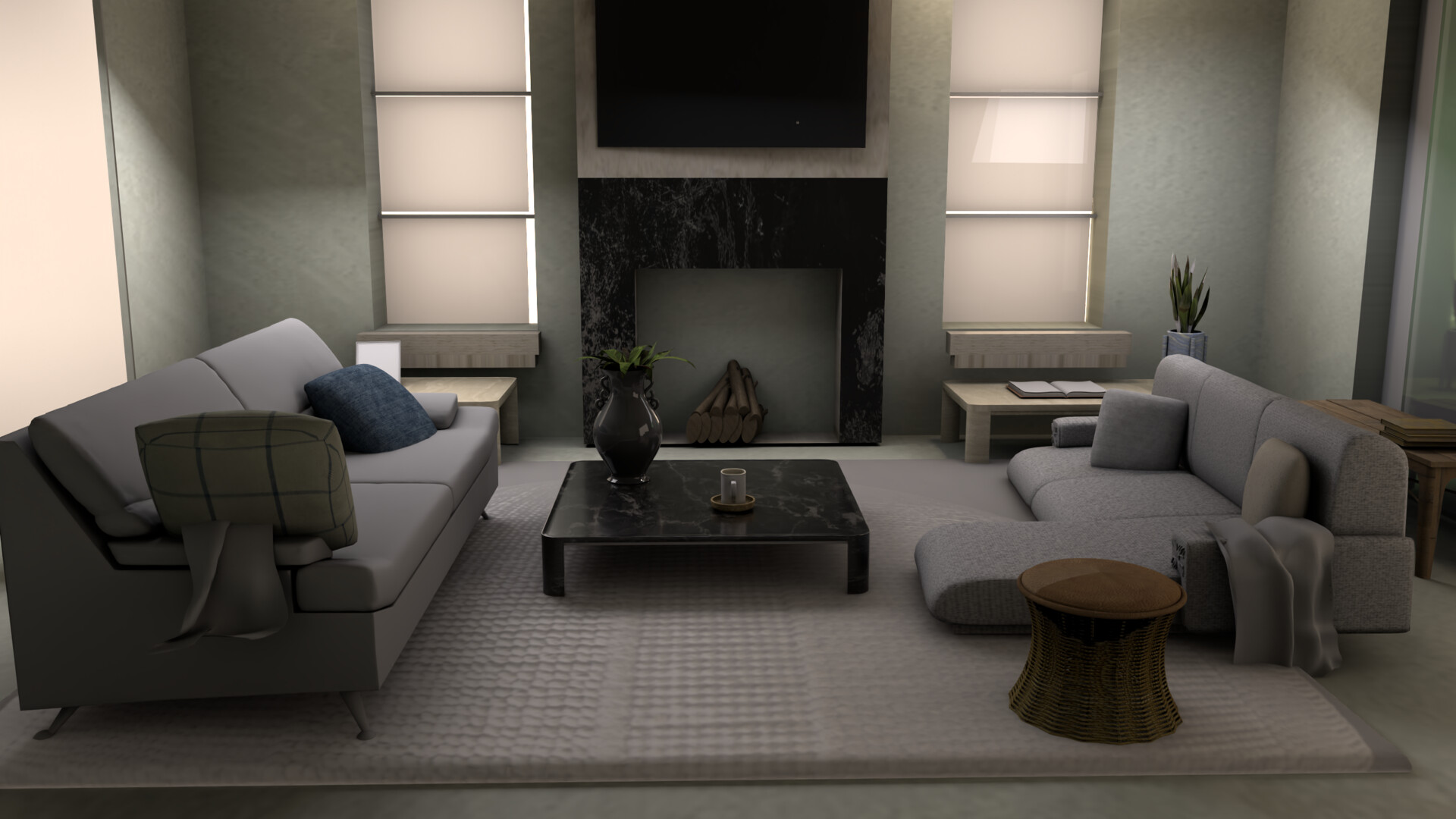 ArtStation - Neutral Tone Living Room