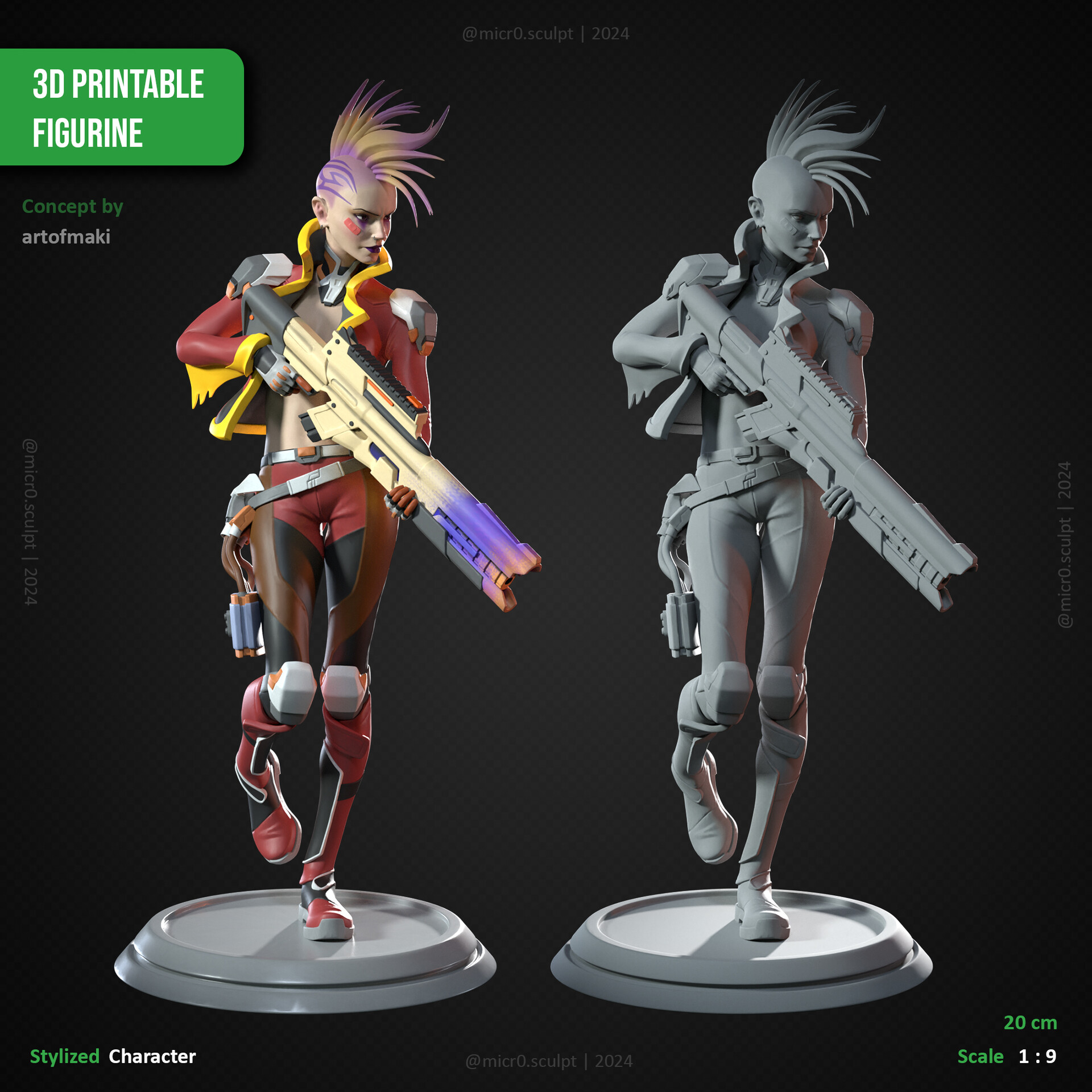 ArtStation - Cyberpunk Girl 3D Stylized Character