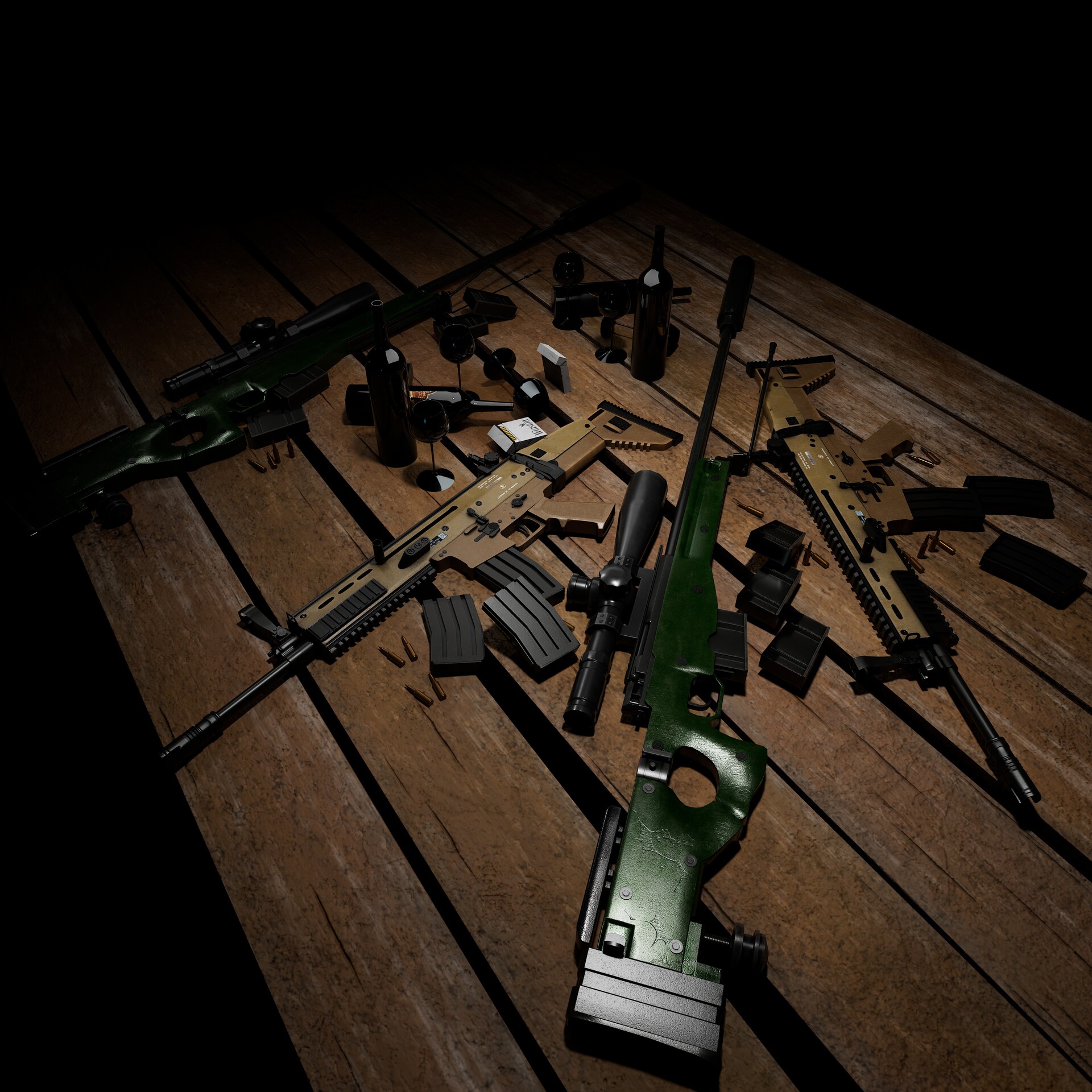 ArtStation - Hard surface models|Realistics guns|Maya models