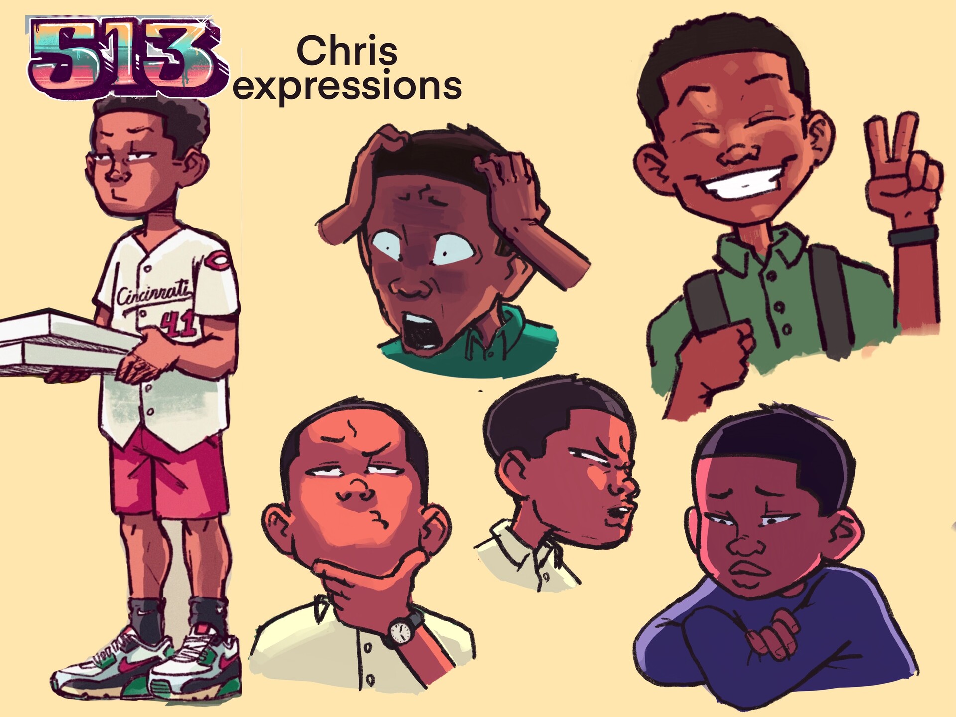 Trey Small - Chris McClain Character design layout