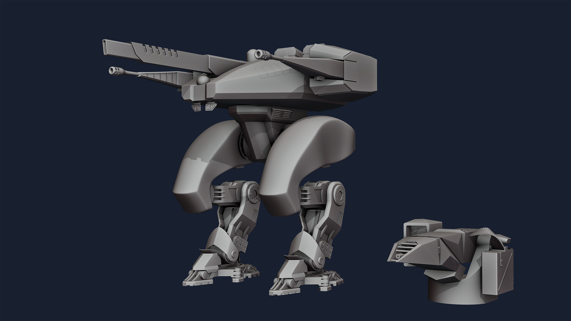 ArtStation - Mech and gun unfinished
