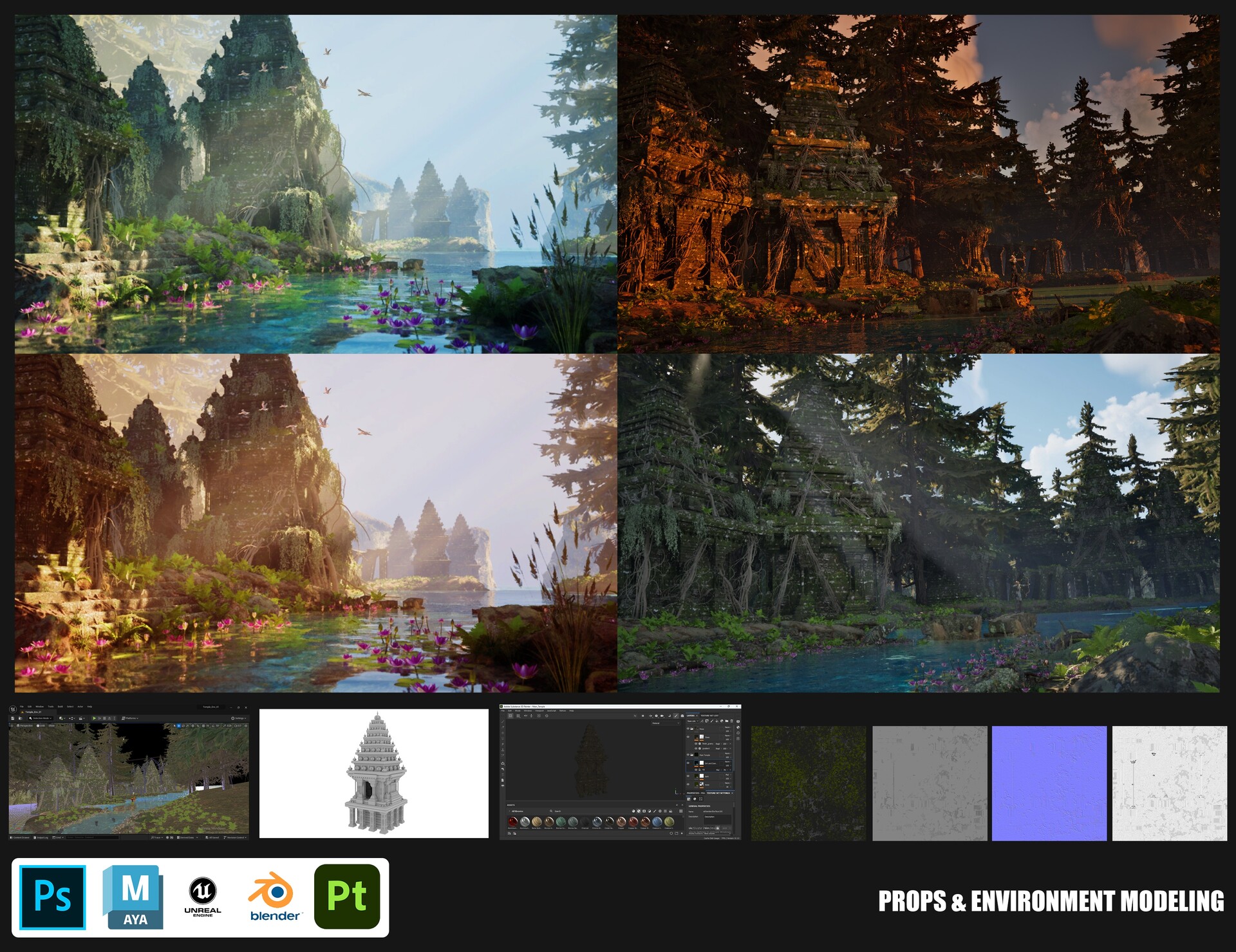 ArtStation - Ancient Indian ruins game environment.