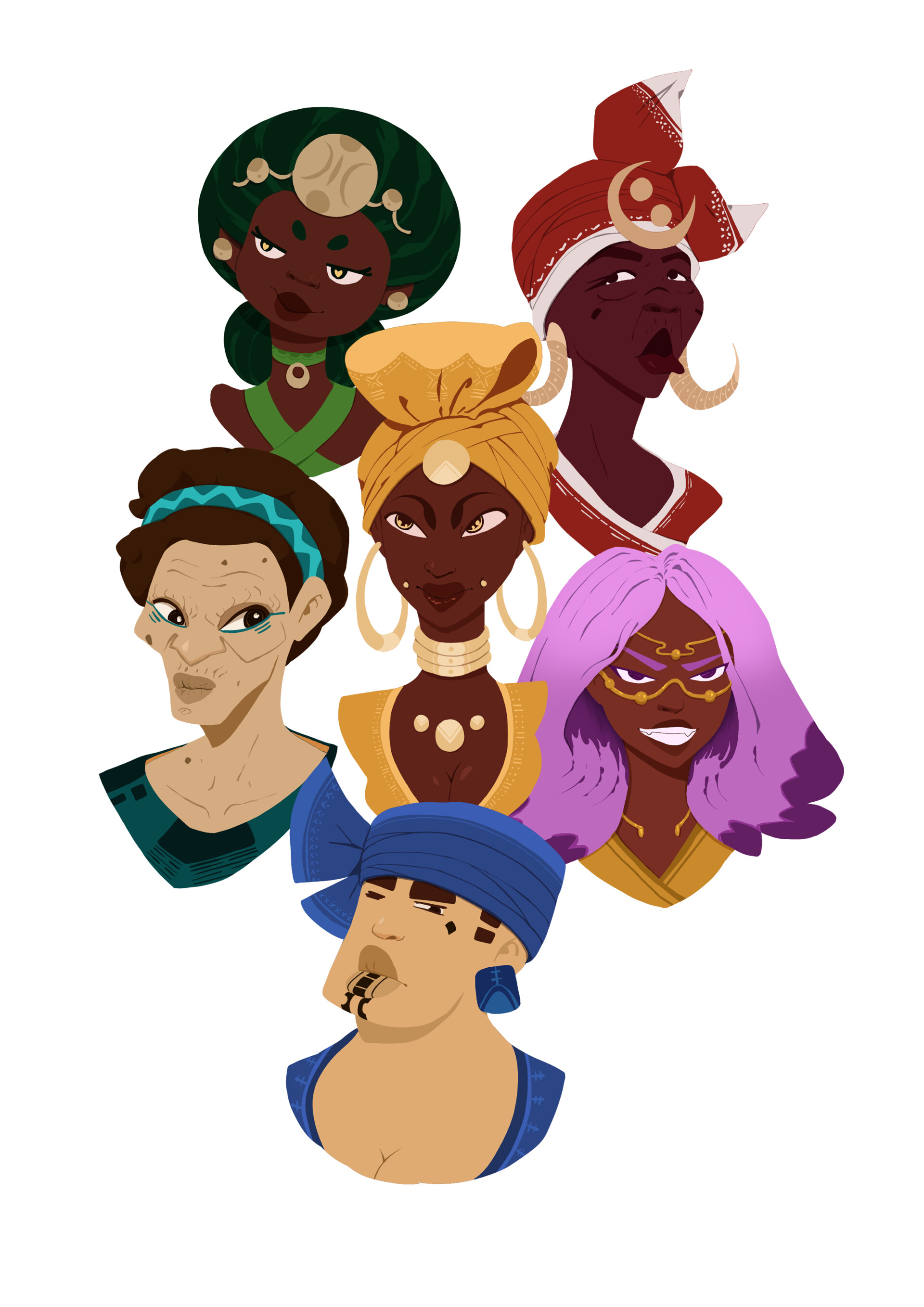 ArtStation - The Moon Prince / Faces concepts